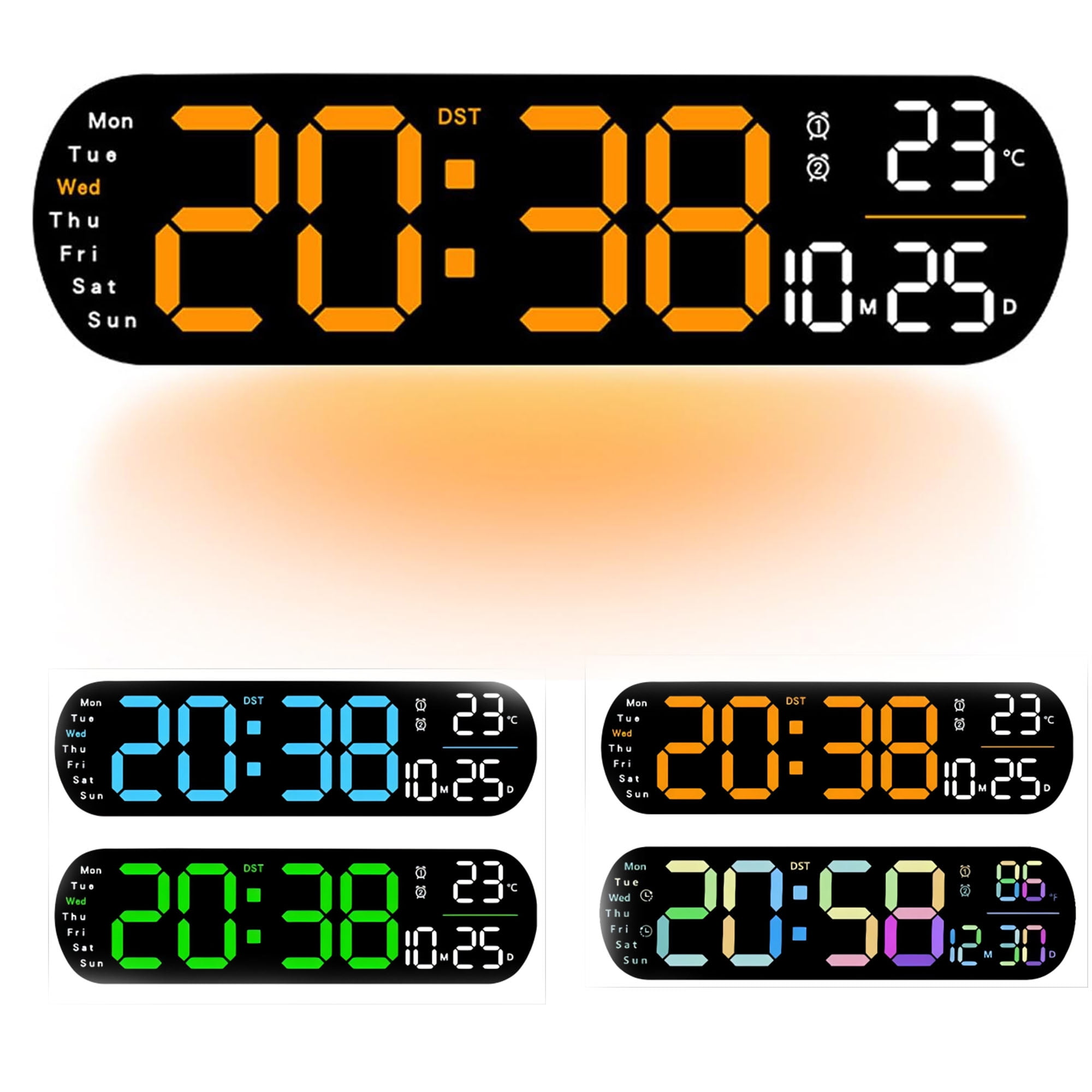 2025 Upgraded Digital Wall Clock Large Display, Large Digital Wall ...