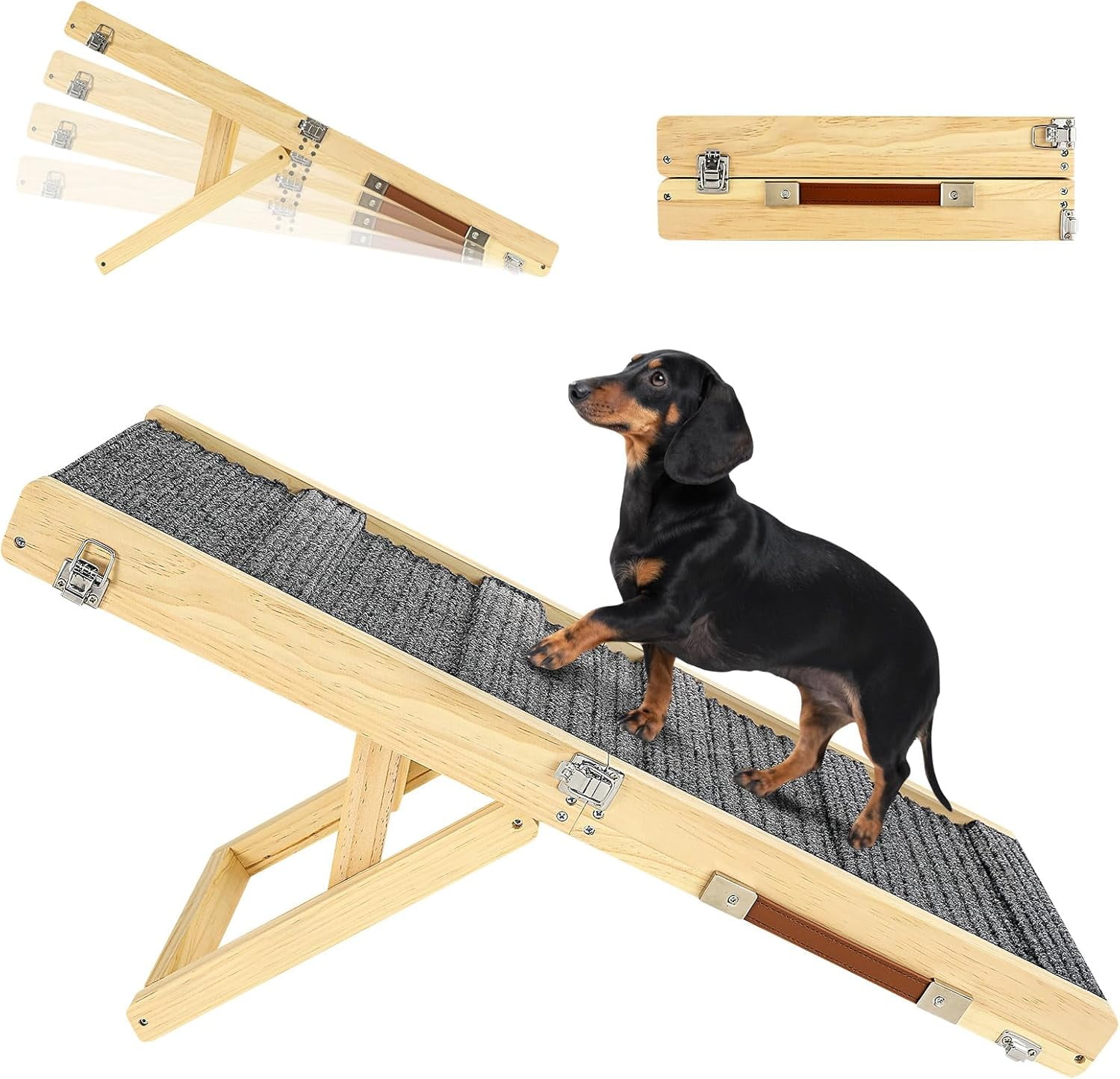 2025 Upgraded Dog Ramp for Couch, Foldable Small Dog Ramp for Bed, 4 ...