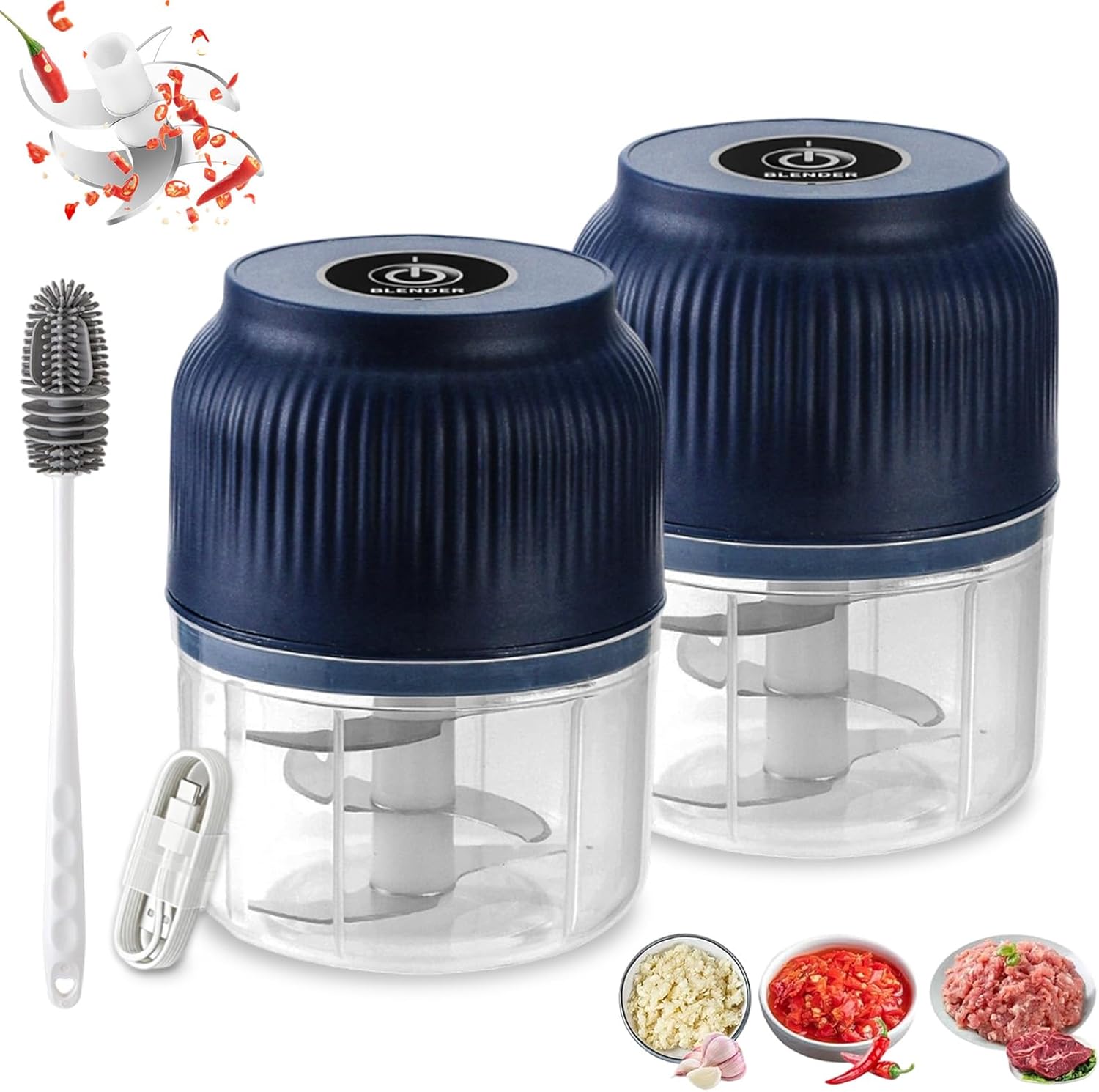 2025 Upgraded Electric Garlic Chopper, 300ml Mini Portable Veggie ...