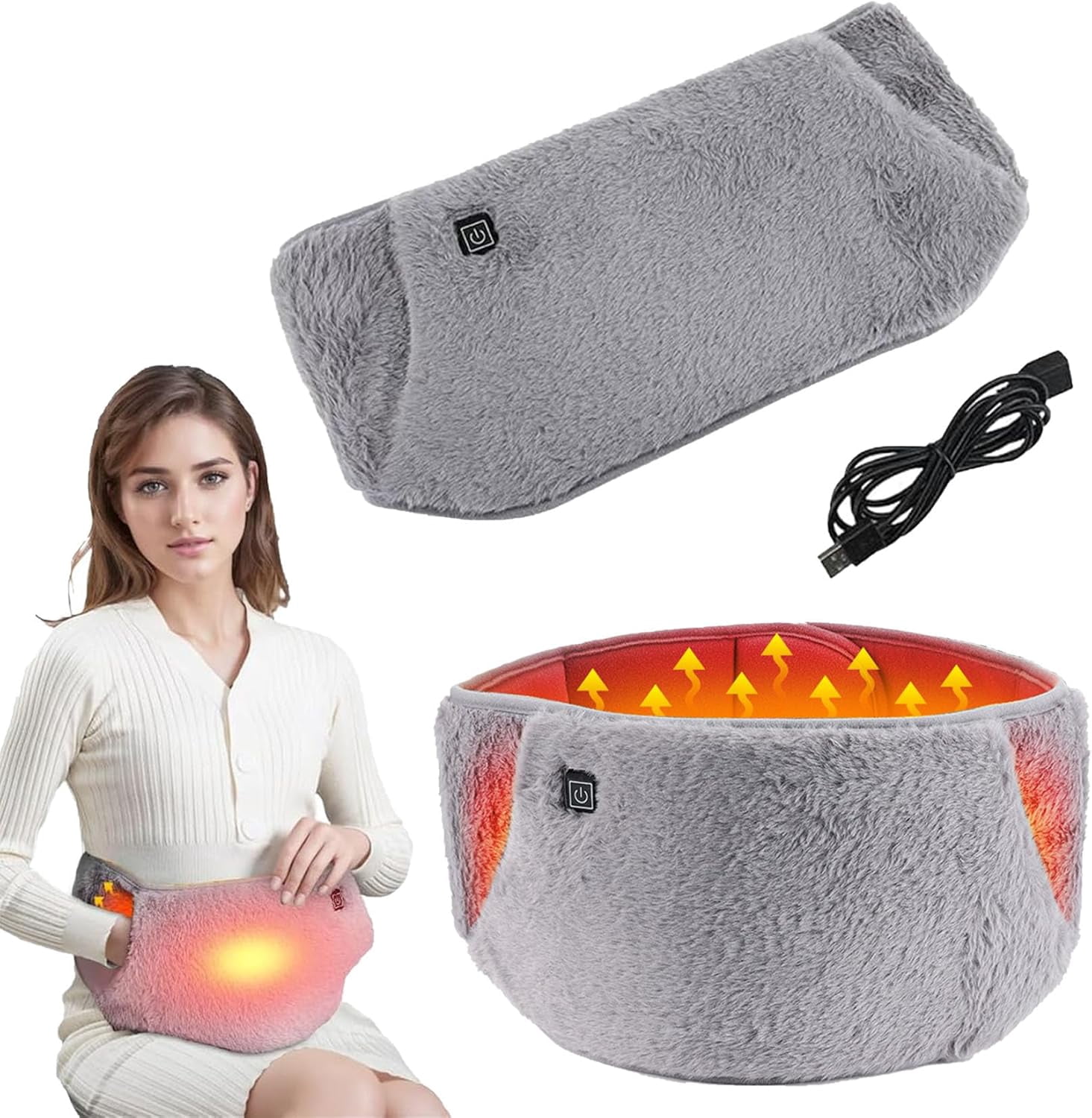 2025 Upgraded Electric Heating Belt with Hand Pockets - USB Powered ...