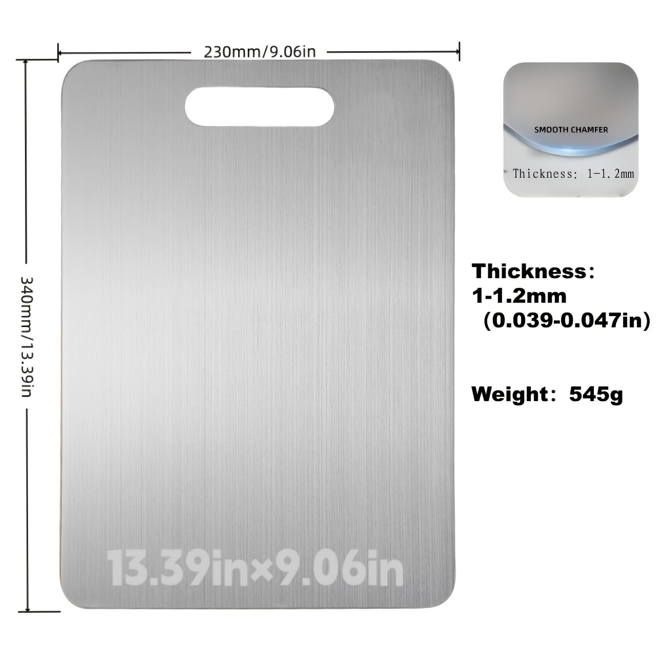2025 Upgraded Heavy-Duty 304 Stainless Steel Chopping Board, Commercial ...