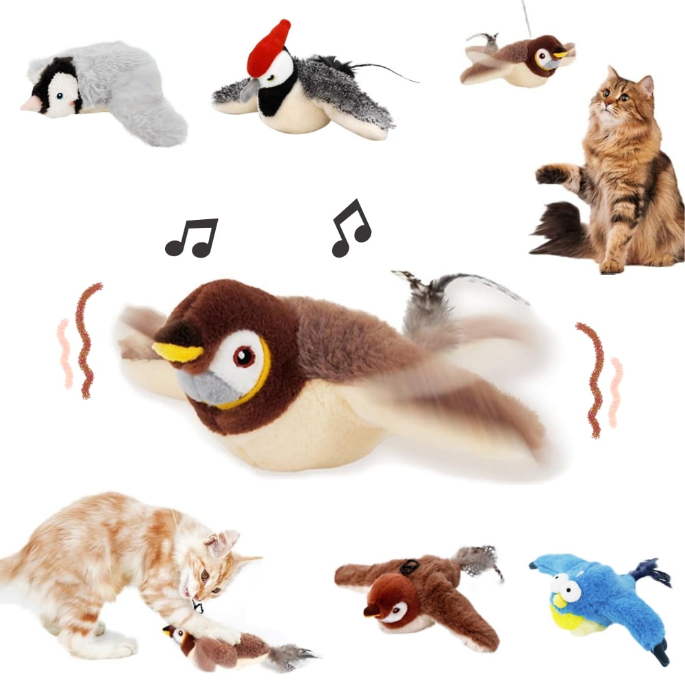 2025 Upgraded Interactive Cat Toy with Wing Movement and Simulated ...