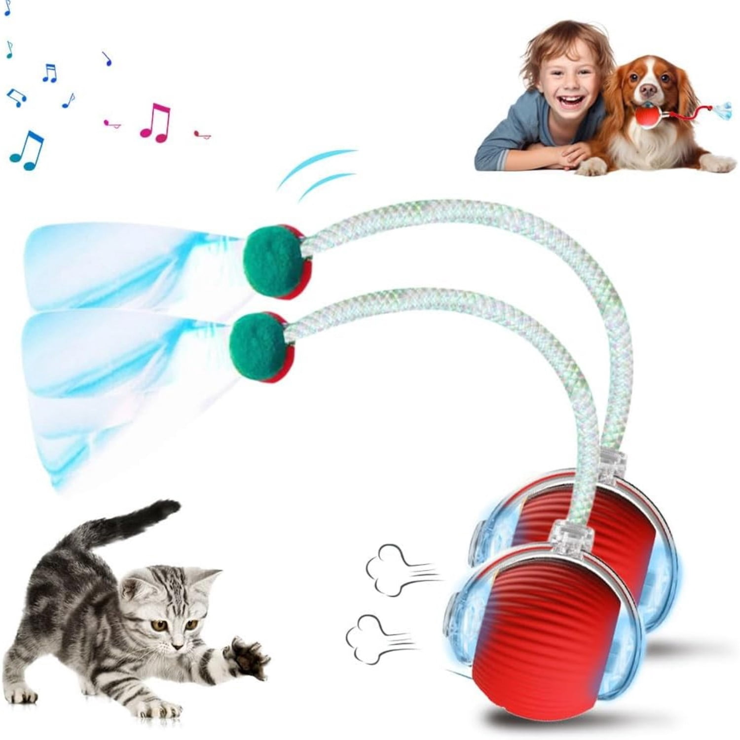2025 Upgraded Interactive Rolling Dog Ball, Self Rolling Dog Ball ...