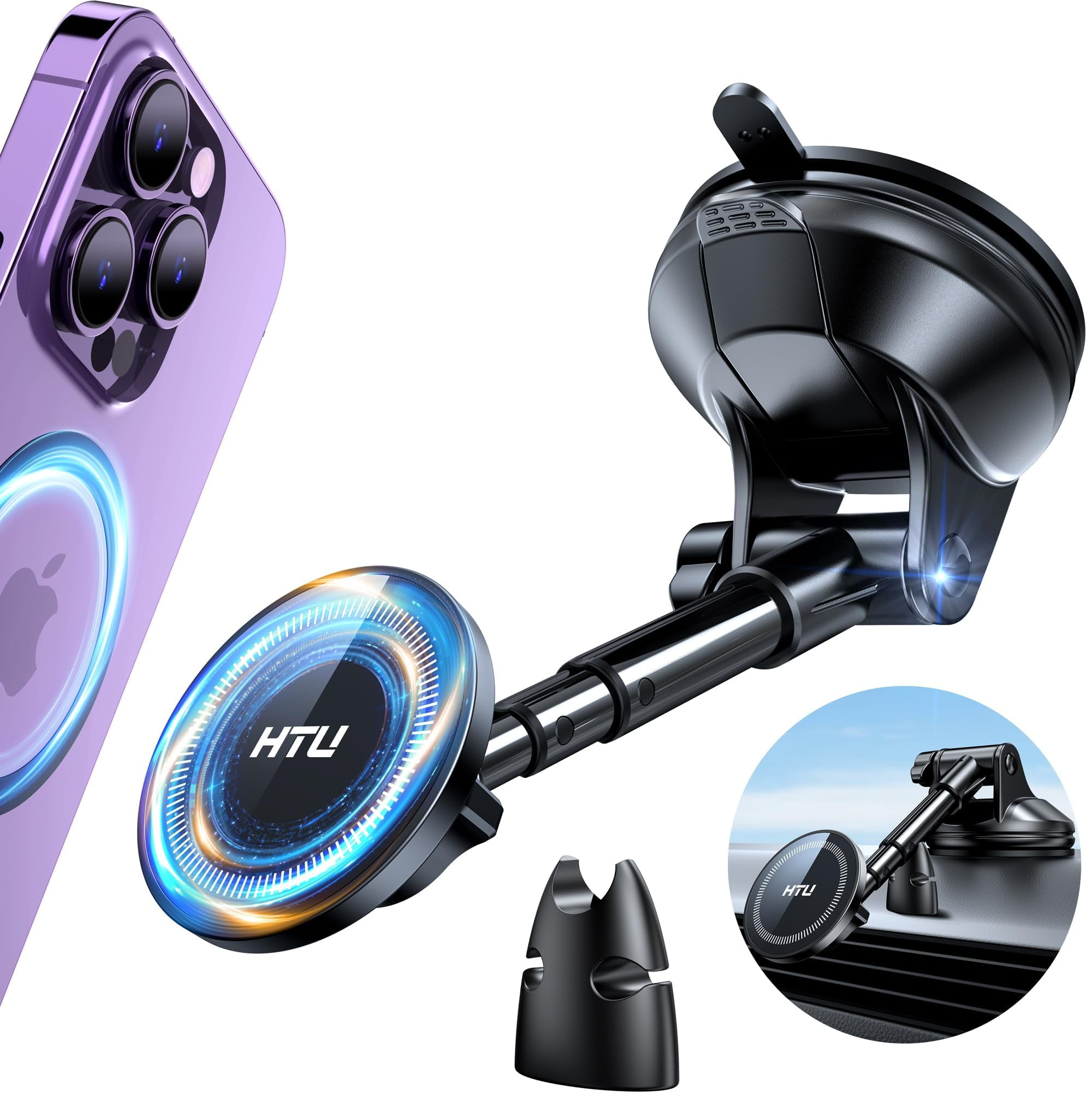 2025 Upgraded for Magsafe Car Mount [80LBS Strongest Suction & Military ...