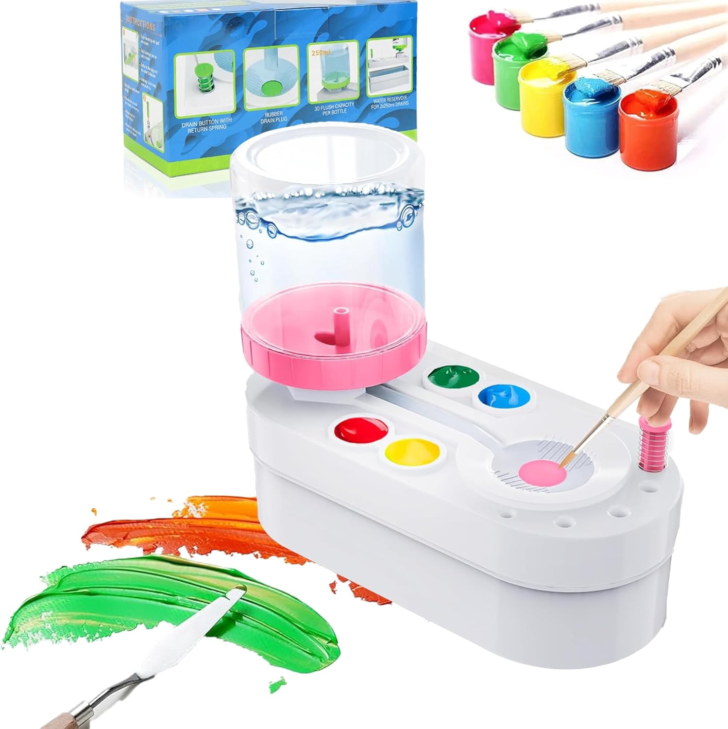 2025 Upgraded Paint Brush Cleaner Rinse Cup Water Circulation ...