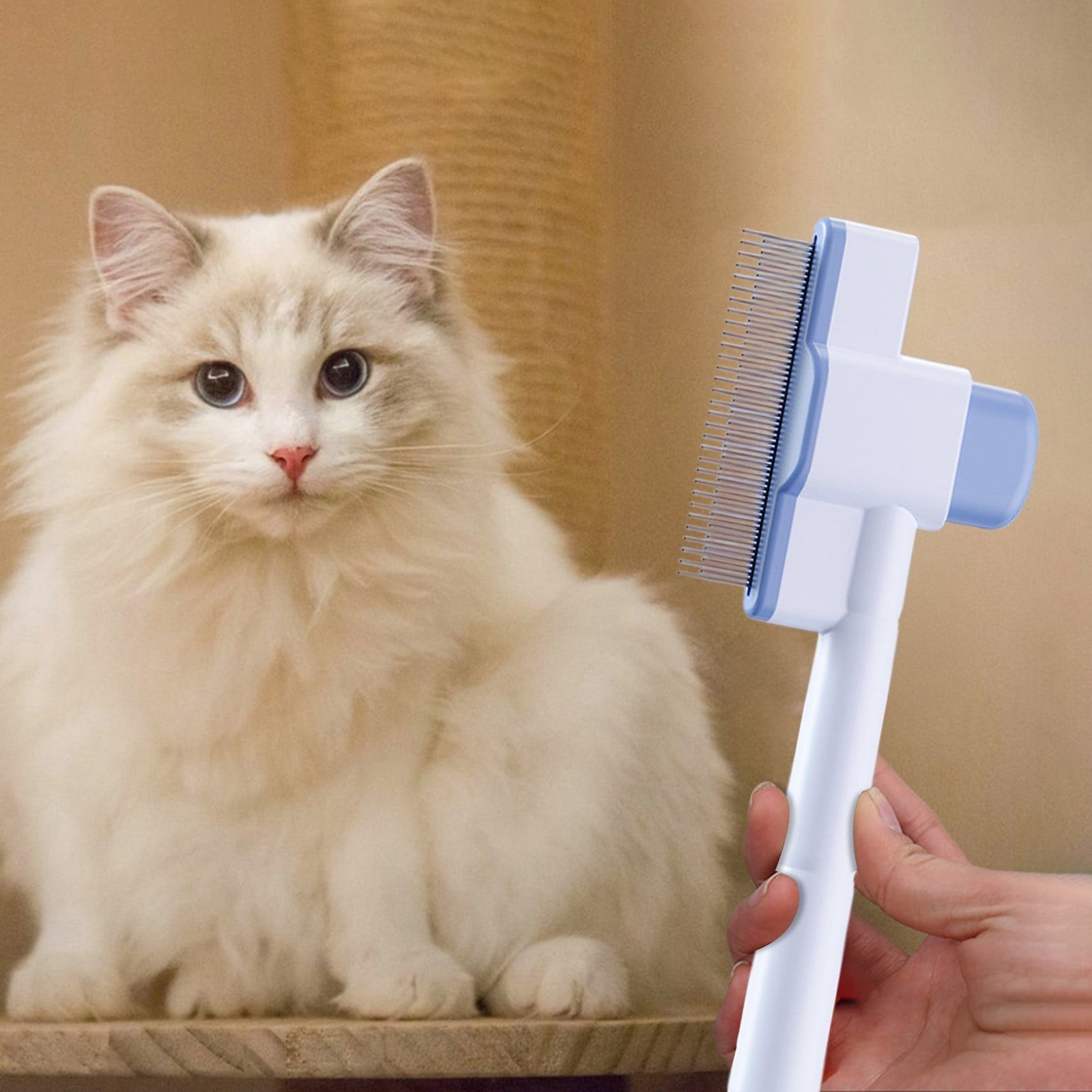 2025 Upgraded Pet Hair Removal Comb - One-Click Self-Cleaning Cat & Dog ...