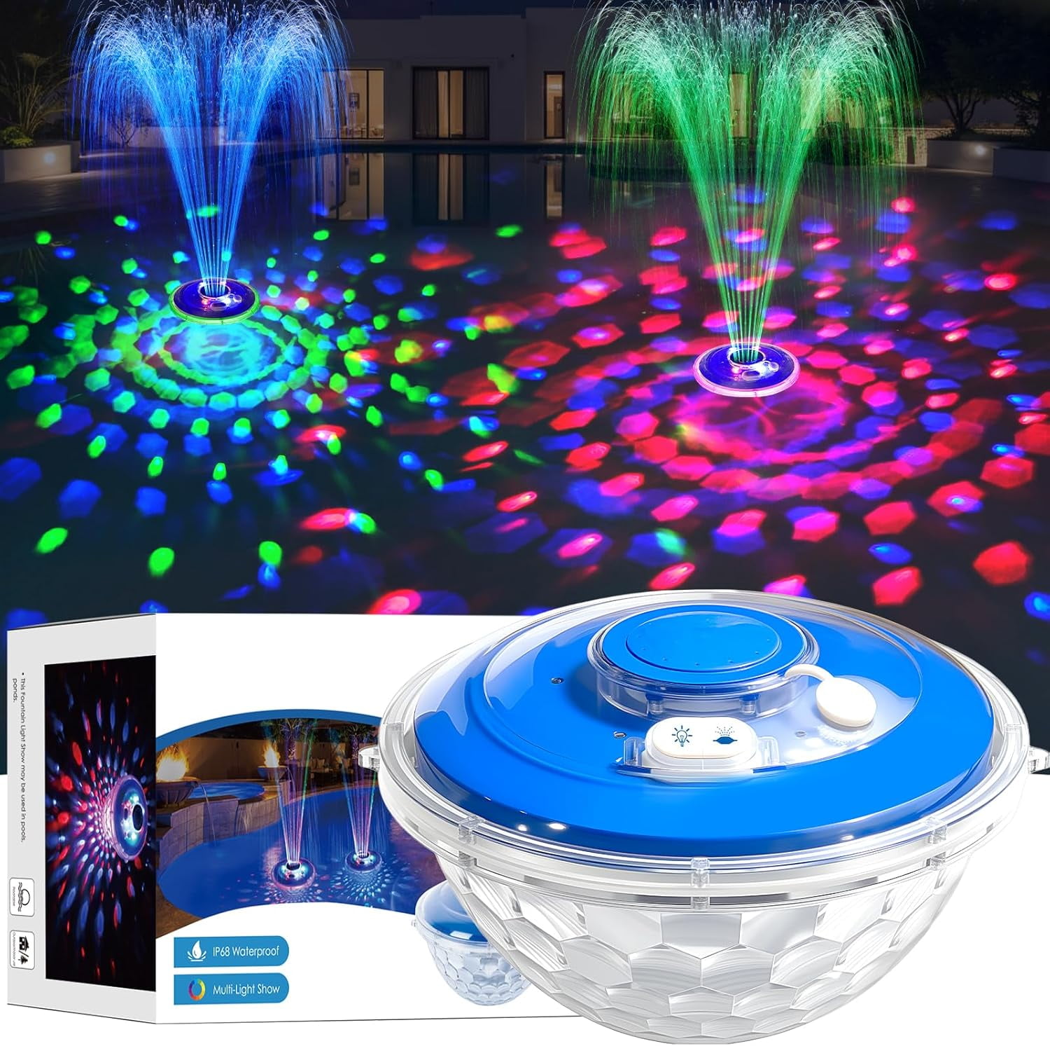 2025 Upgraded Pool Fountain, Rechargeable Floating Pool Fountain with ...