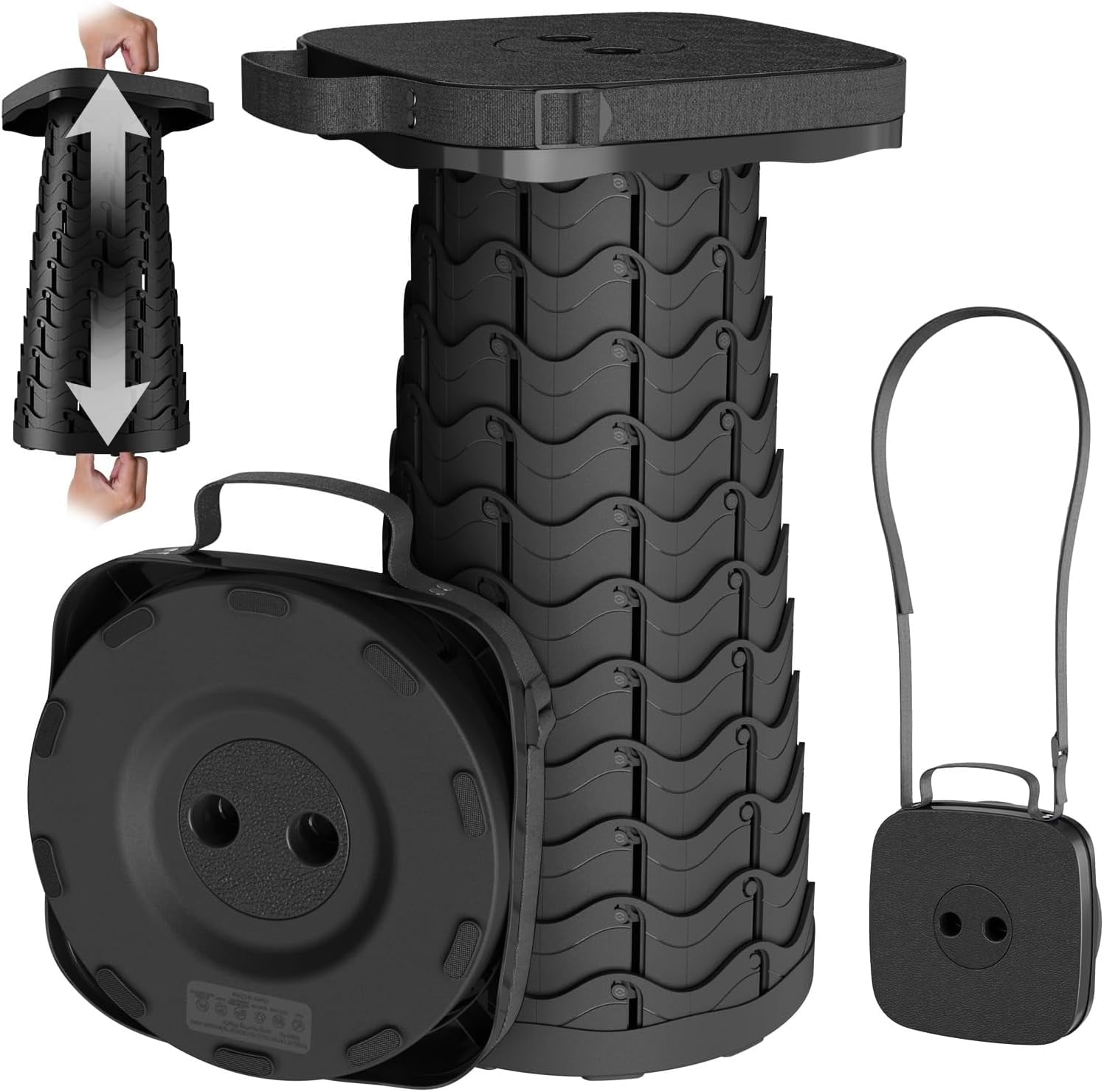 2025 Upgraded Portable Folding Stool, Collapsible Stool, Telescoping ...