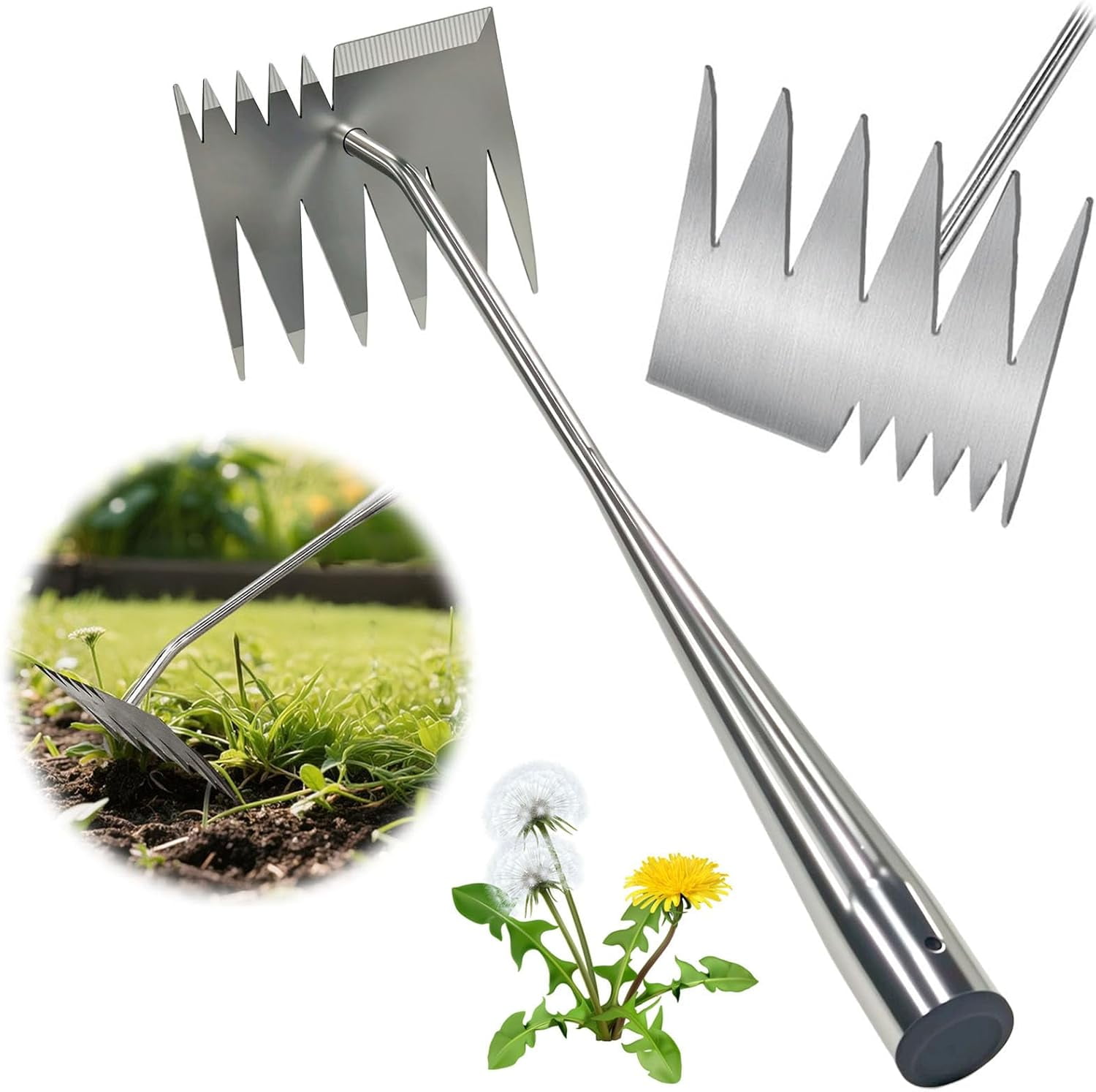 2025 Upgraded Portable Manual Weeding Tools Gardening, 6 Teeth Dual ...