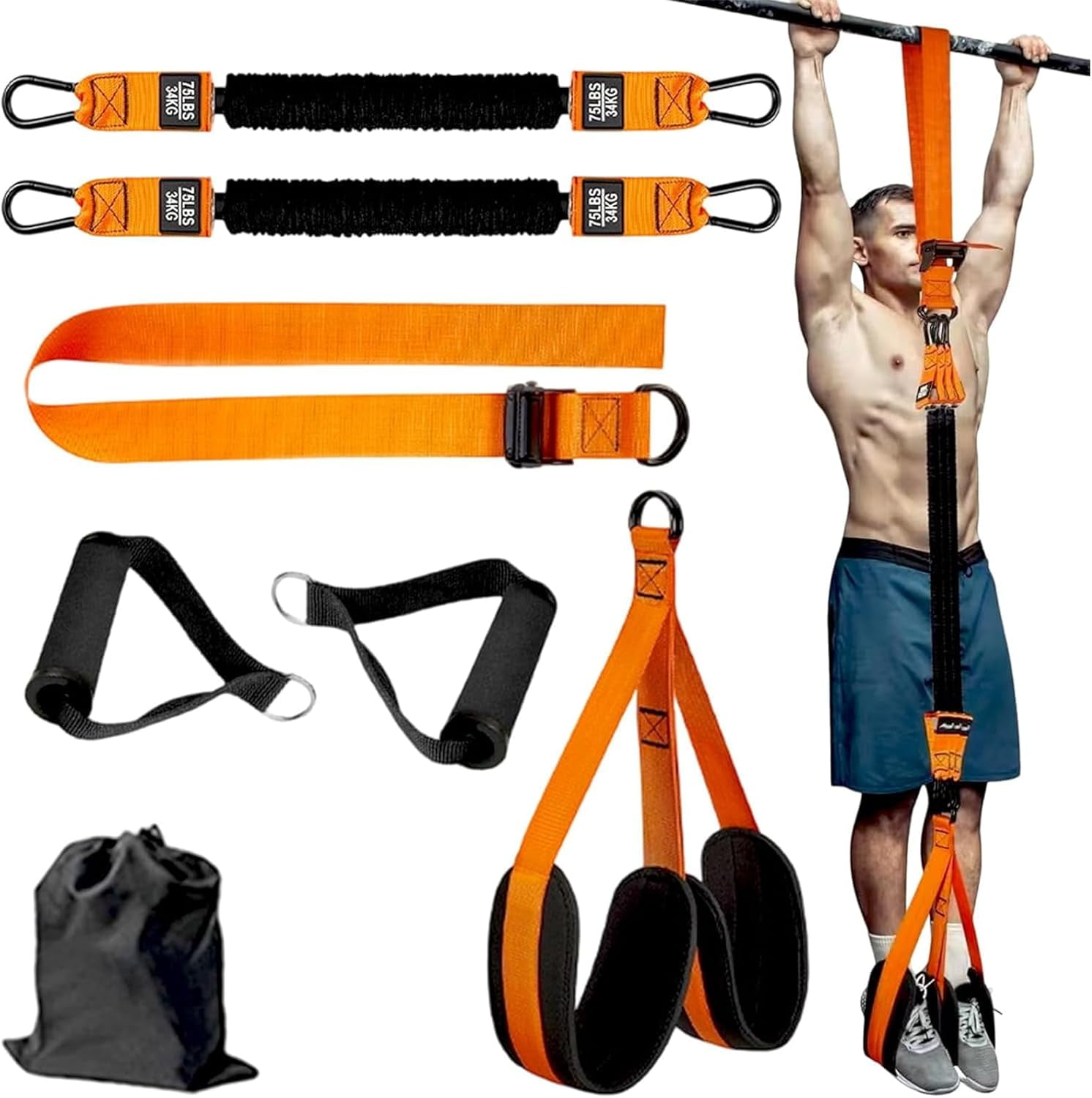 2025 Upgraded Pull Up Assist Band, 150/225/300lb Heavy-Duty Pull Up ...