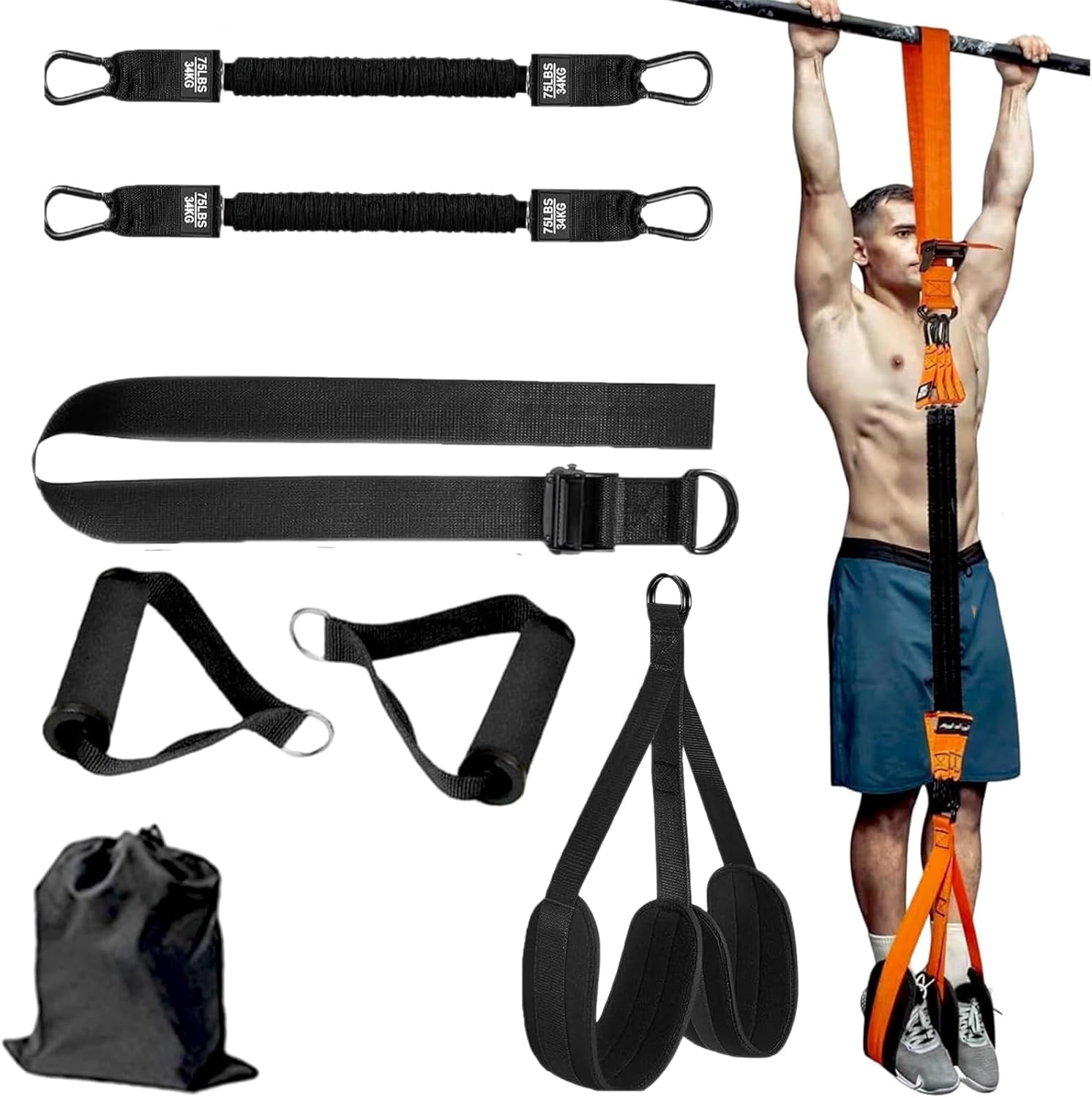 2025 Upgraded Pull Up Assist Band, 150/225/300lb Heavy-Duty Pull Up ...