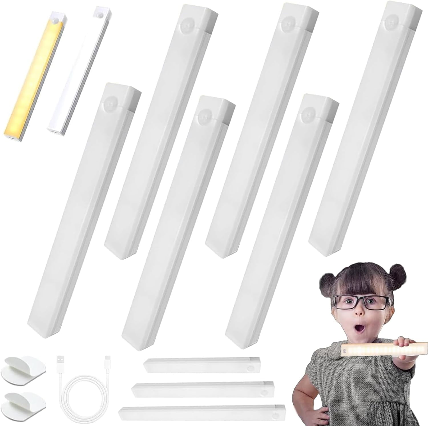 2025 Upgraded Punch-Free Smart Sensor Magnetic Rechargeable LED Lights ...