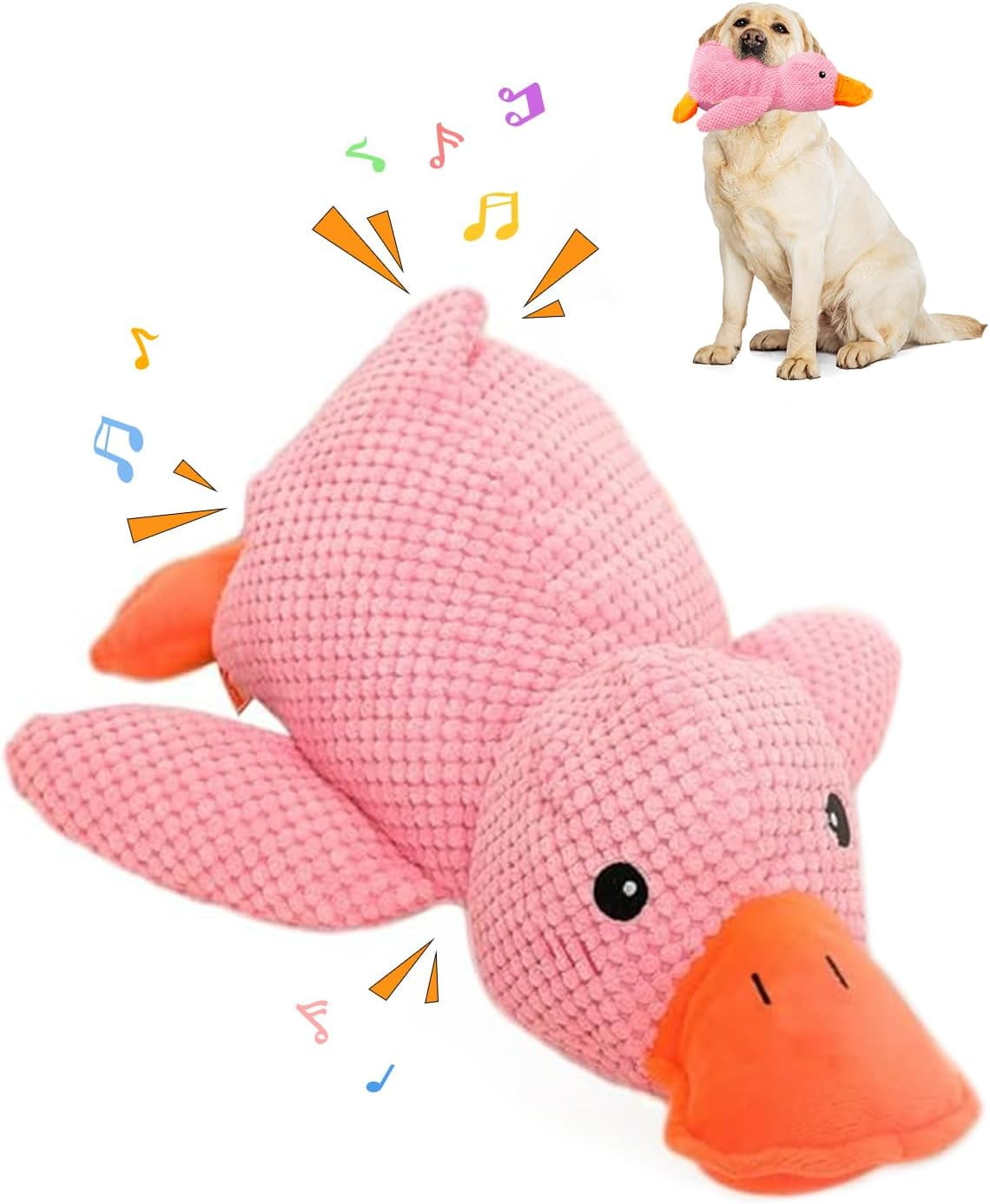 2025 Upgraded Quack-Quack Duck Dog Toy, 9in The Mellow Dog Calming Duck Dogs' Emotional Support ...