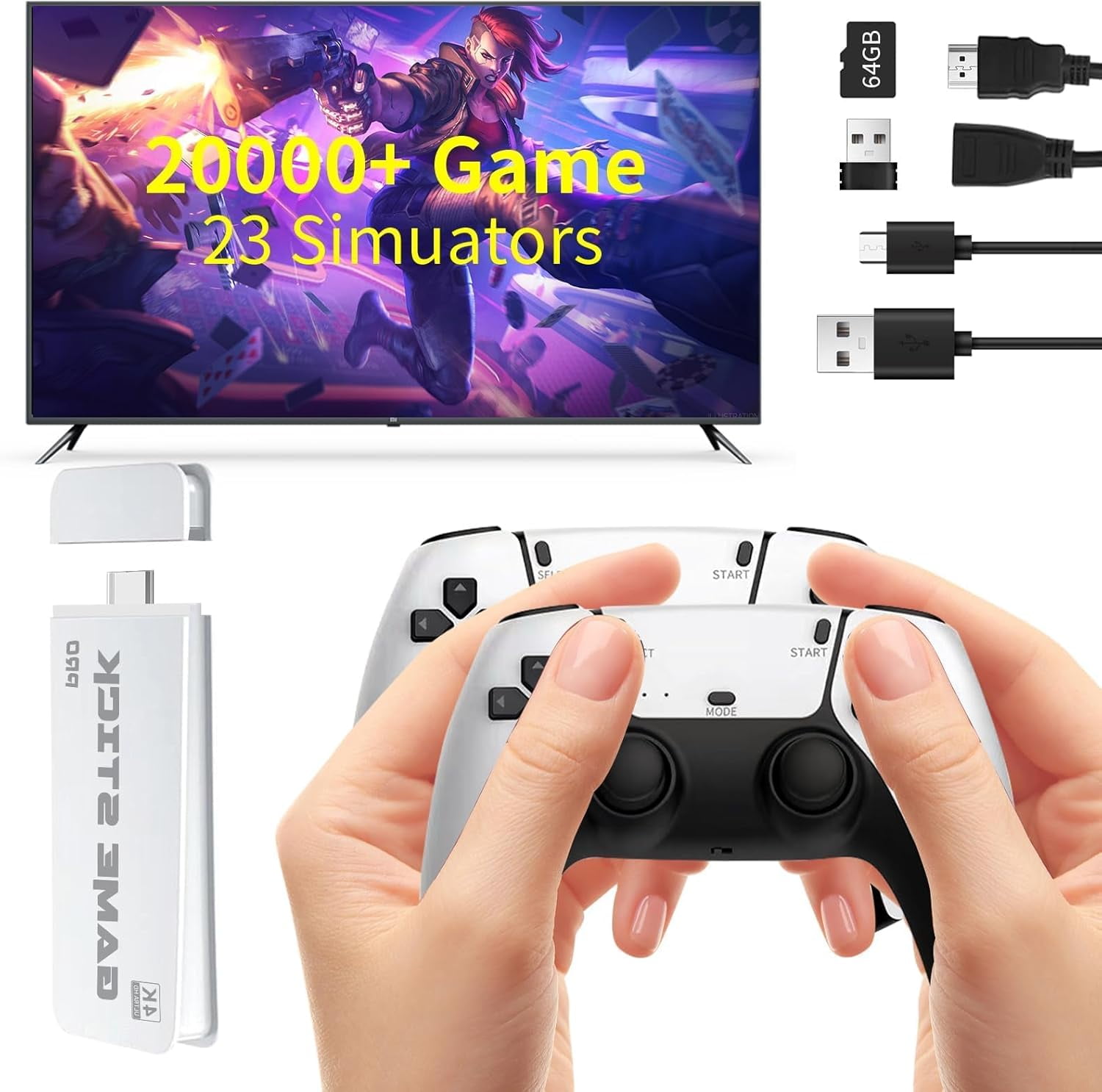 2025 Upgraded Retro Gaming Console,Video Games Console with 4K HDMI ...
