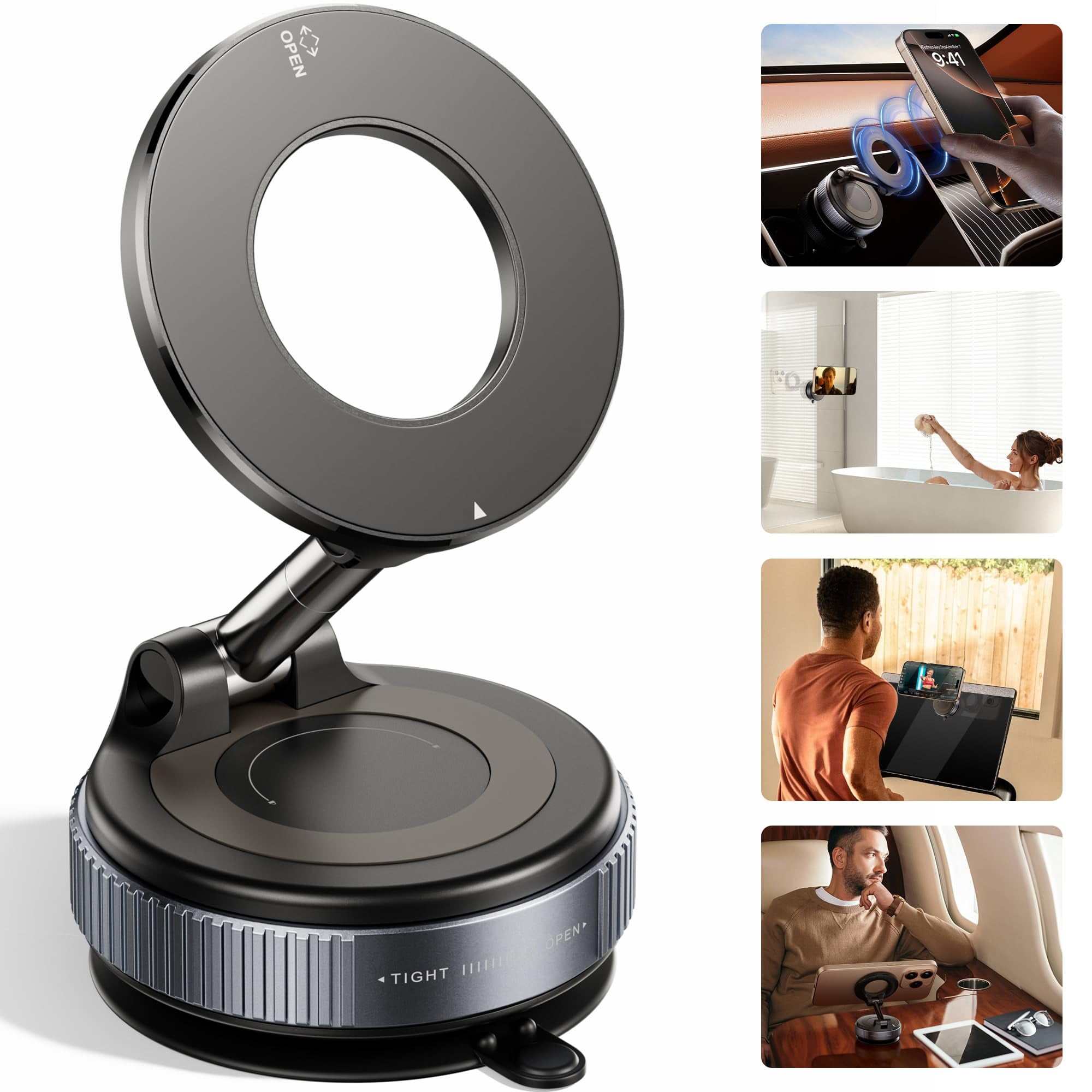 2025 Upgraded Vacuum Magnetic Phone Holder Stand, Suction Cup Phone ...