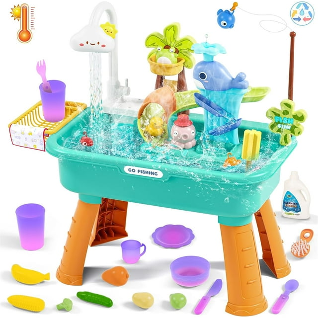 2025 Upgraded Water Table for Toddlers 1-3 3-5 with Electric Water Pump ...