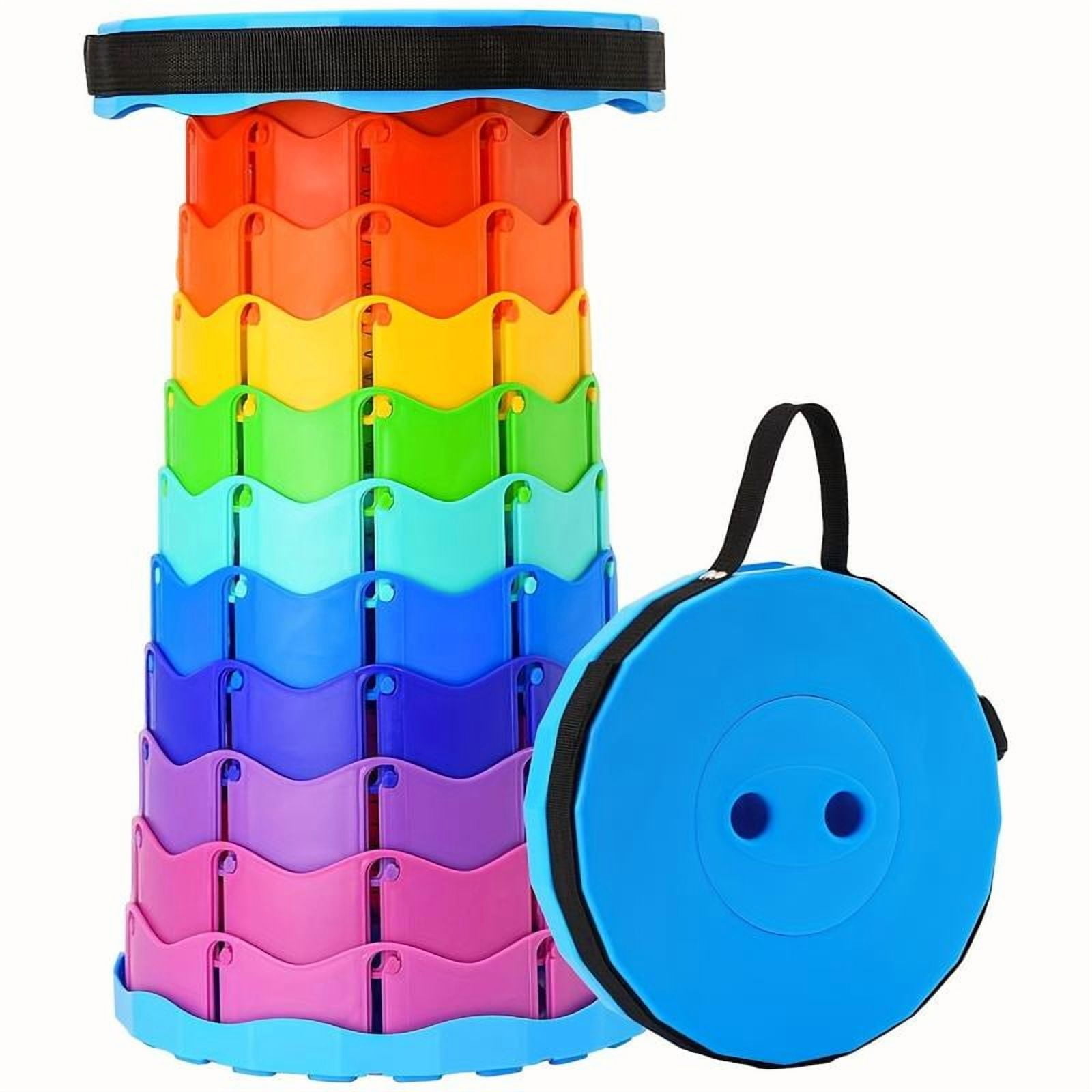 2025 Upgraded Wider & Taller Collapsible Stool with Seat Pad & Carry ...