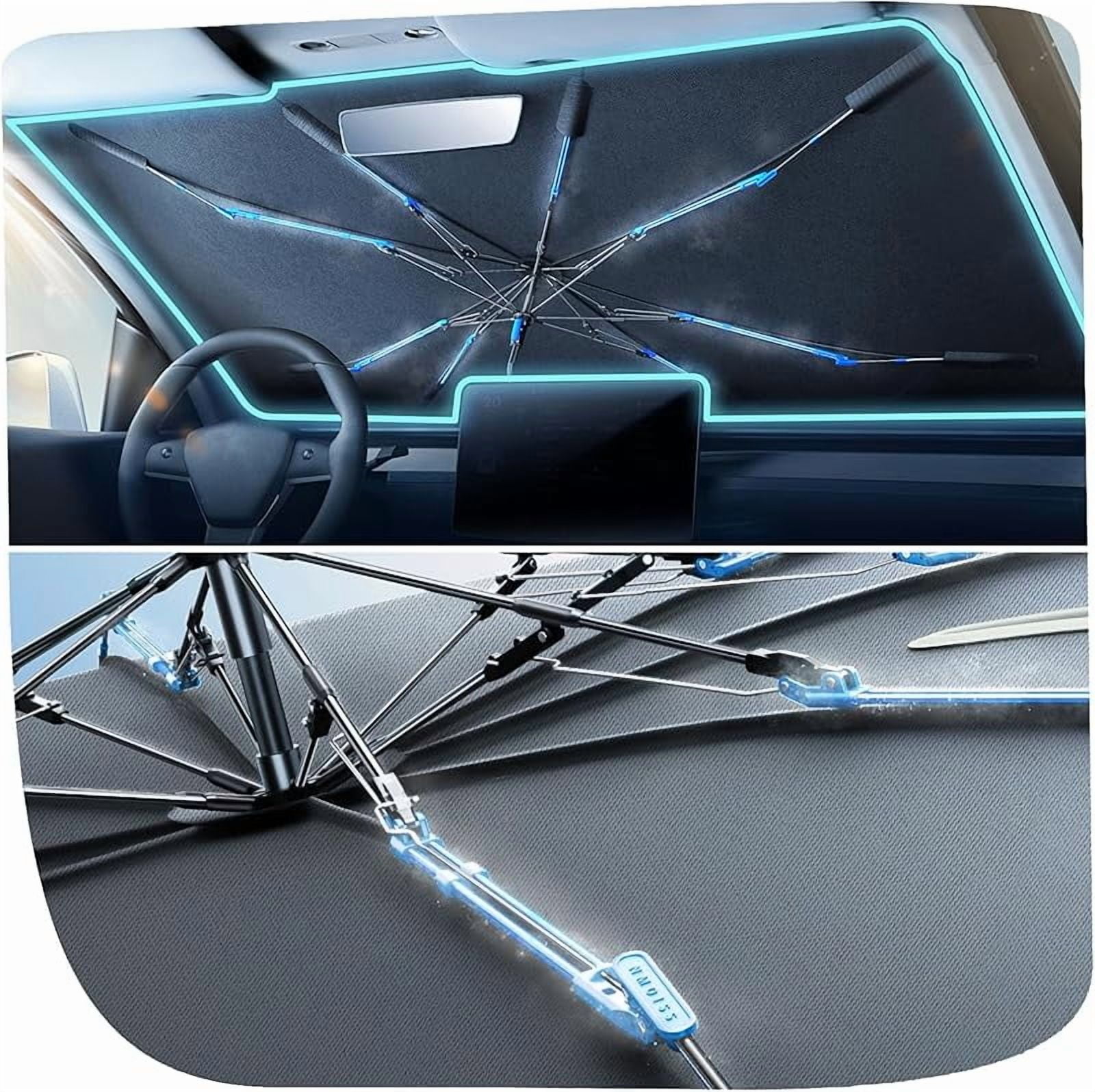 [2025 Upgraded] Windshield Sun Shade Umbrella [Ice Rib High Speed ...