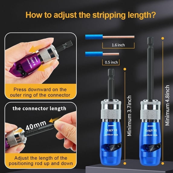 2025 Upgraded Wire Stripper for Drill (14-12-10-8-6 AWG) - Electric ...