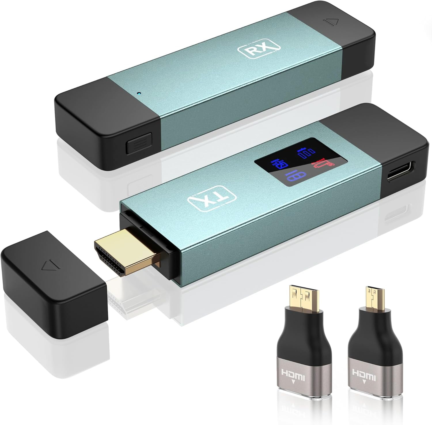 2025 Upgraded Wireless HDMI Transmitter and Receiver, LED Display, 4K ...