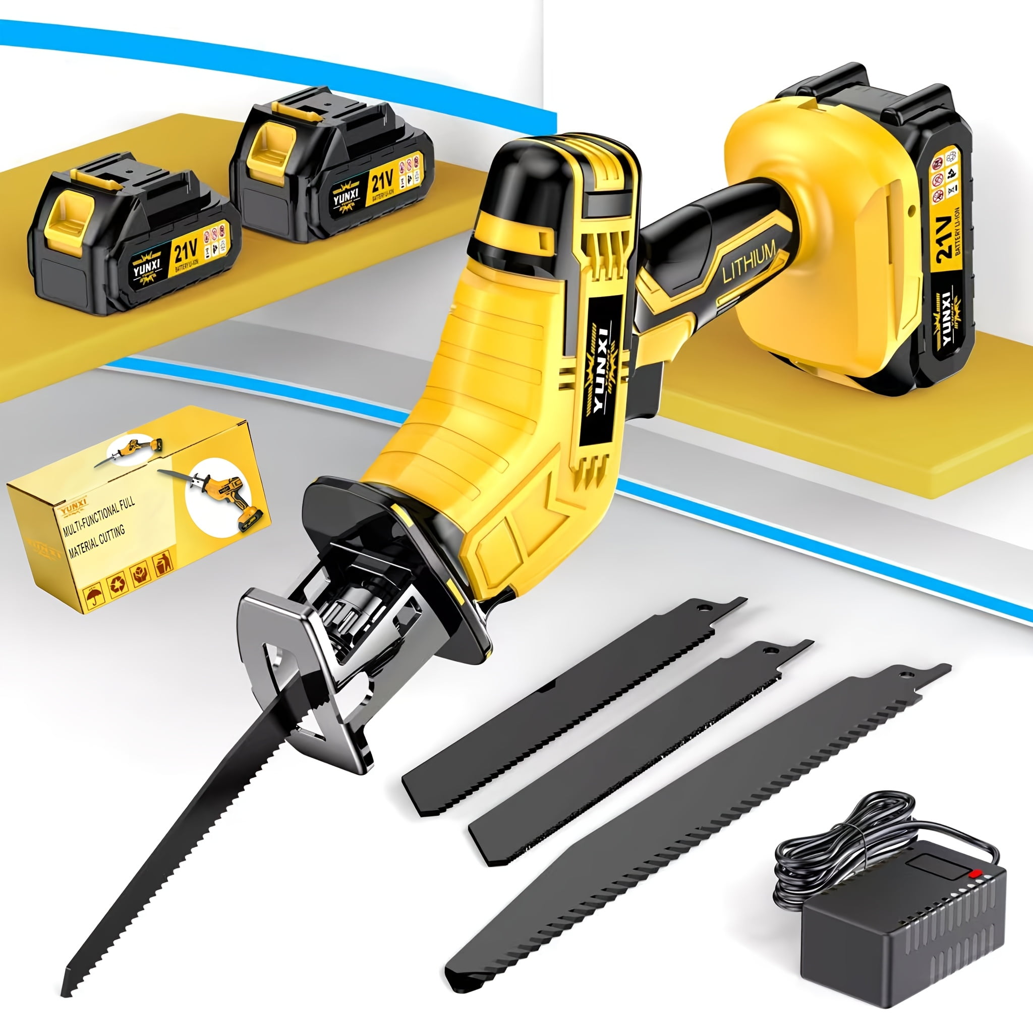 2025 Upgraded Wireless Rotary & Reciprocating Saw Set - Blade Set ...