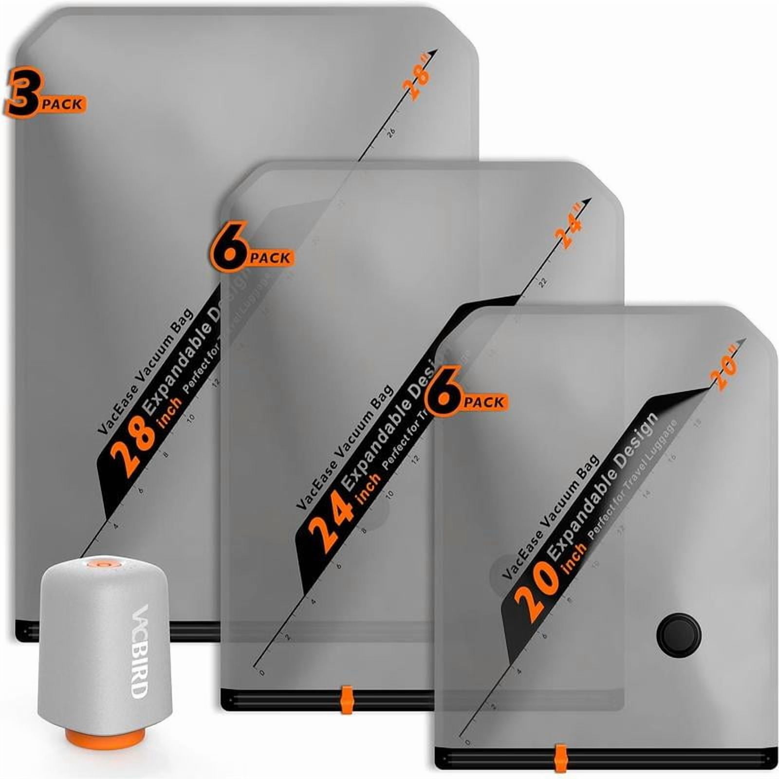 [2025 Upgraded] X7 Cordless Travel Vacuum Bag Set - 15 Pack Carry-On Size, Rechargeable Air Pump ...