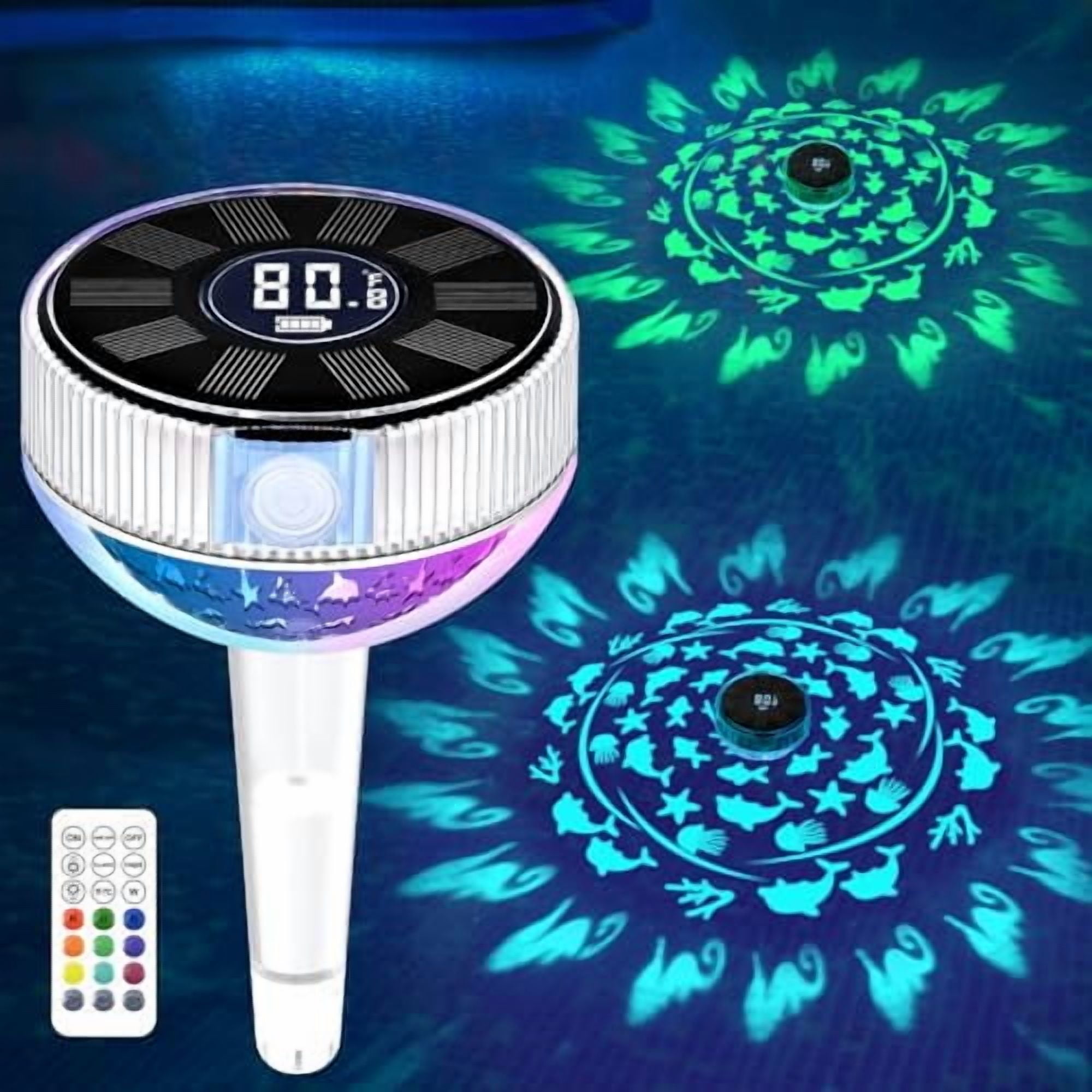 2025 Upgrated Solar Digital Pool Thermometer Floating Easy Read with ...