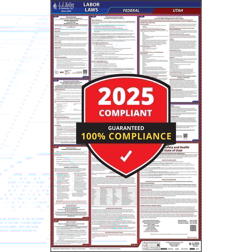 2025 Utah and Federal Labor Law Poster (English, UT State) - OSHA ...