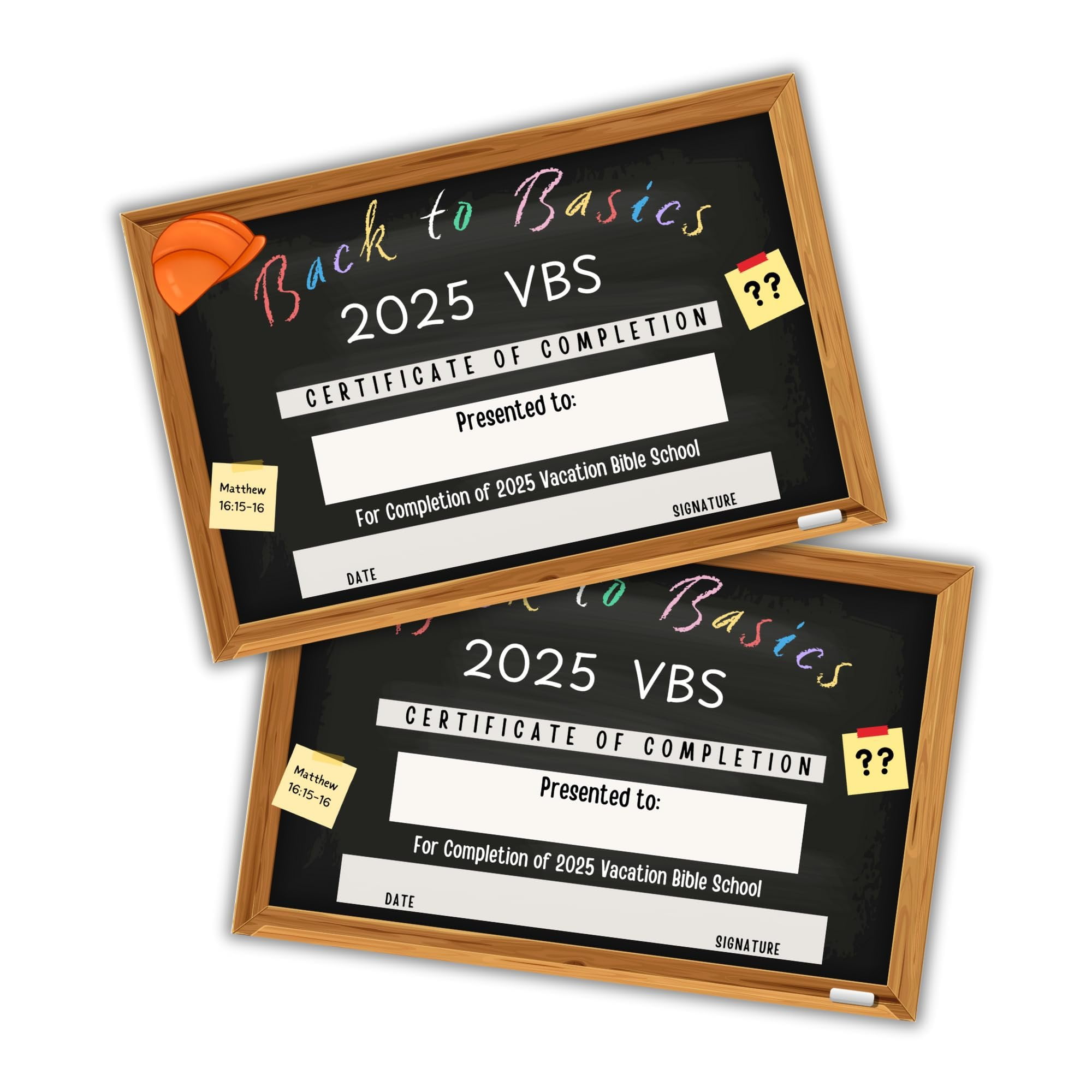 2025 VBS Back to Basics Certificate of Completion 50pk 6x9 Vacation ...