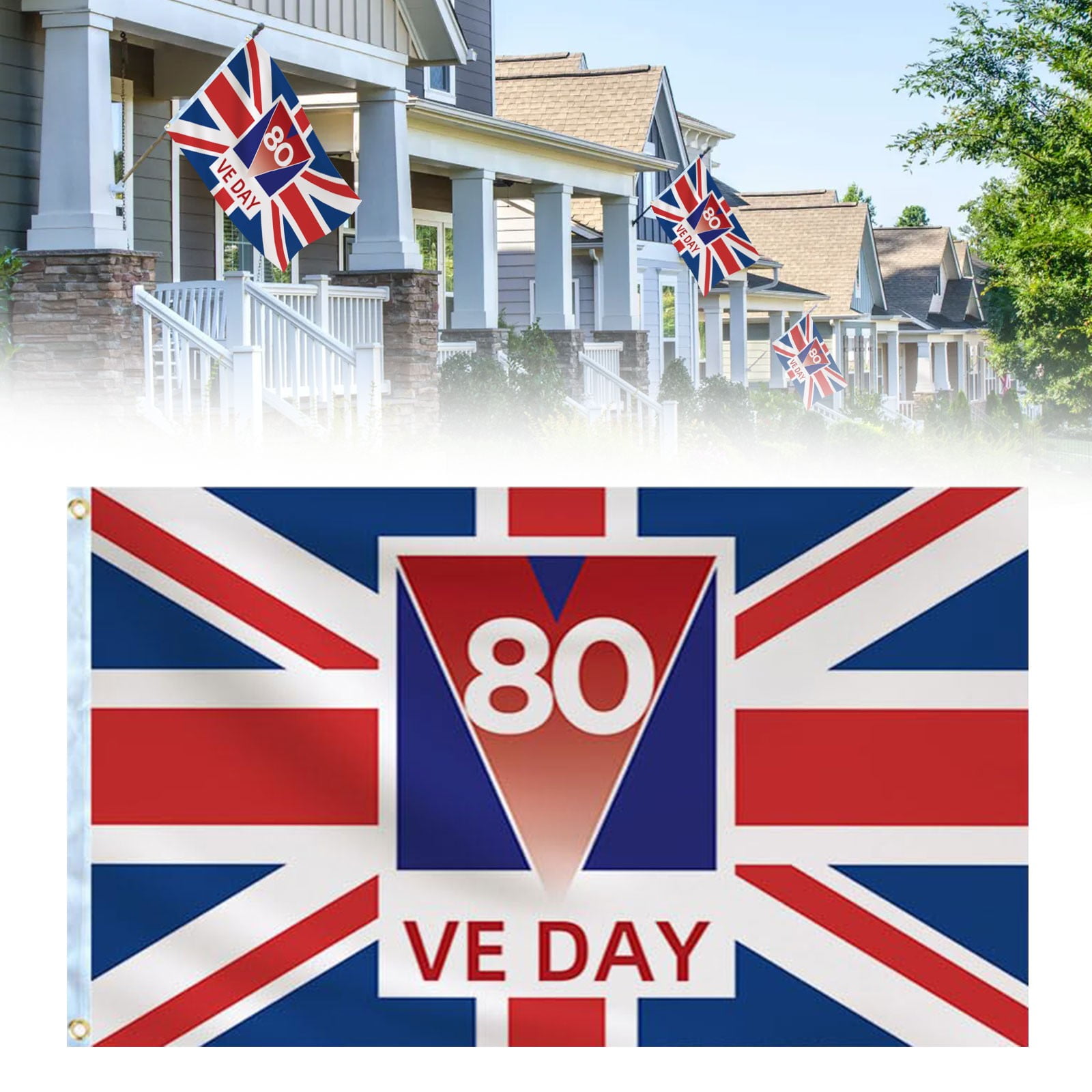 2025 VE Day 80th Anniversary Flag 80 Years Victory In Europe 3x5 Ft One ...