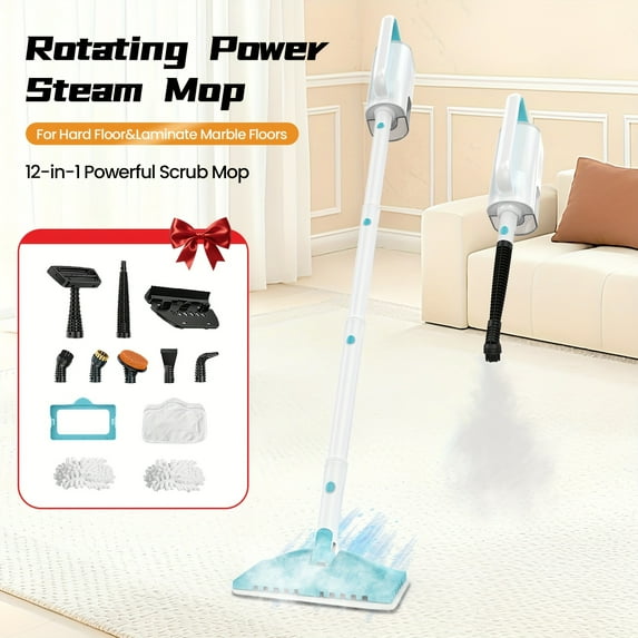 2025 VM6 Steam Mop: 10-in-1 Heavy-Duty with Rotating Spin Pads, Steam ...