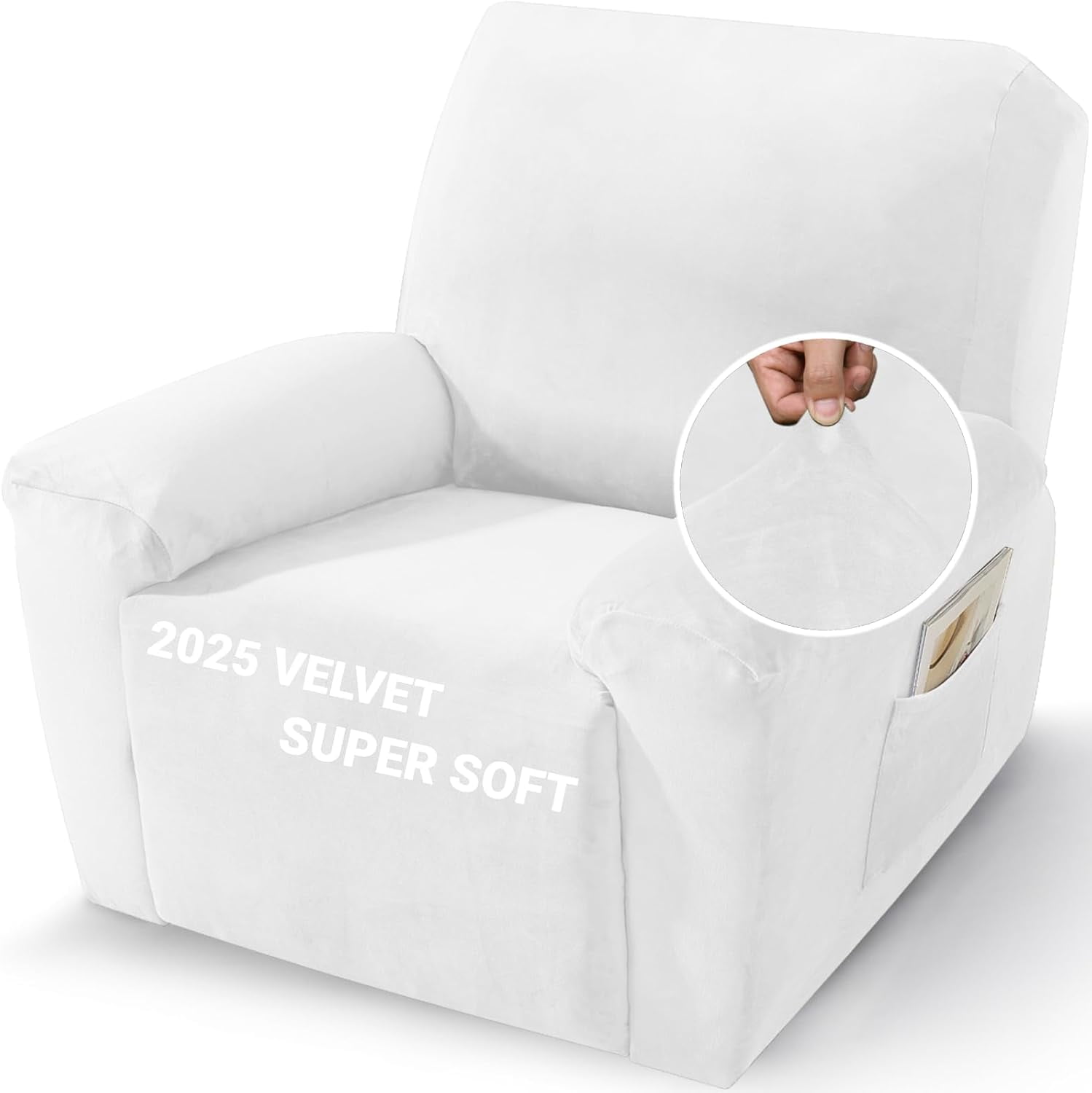 2025 Velvet Oversized Recliner Cover 3-Piece, Luxury Plush Recliner ...