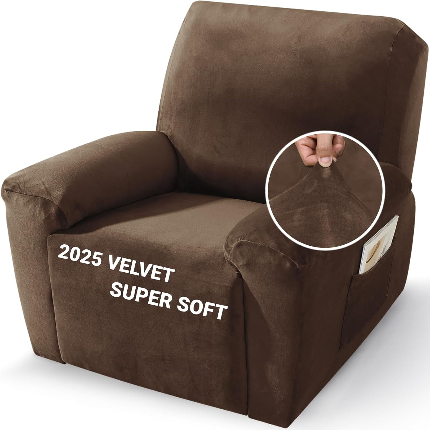 2025 Velvet Oversized Recliner Cover 3-Piece, Luxury Plush Recliner ...