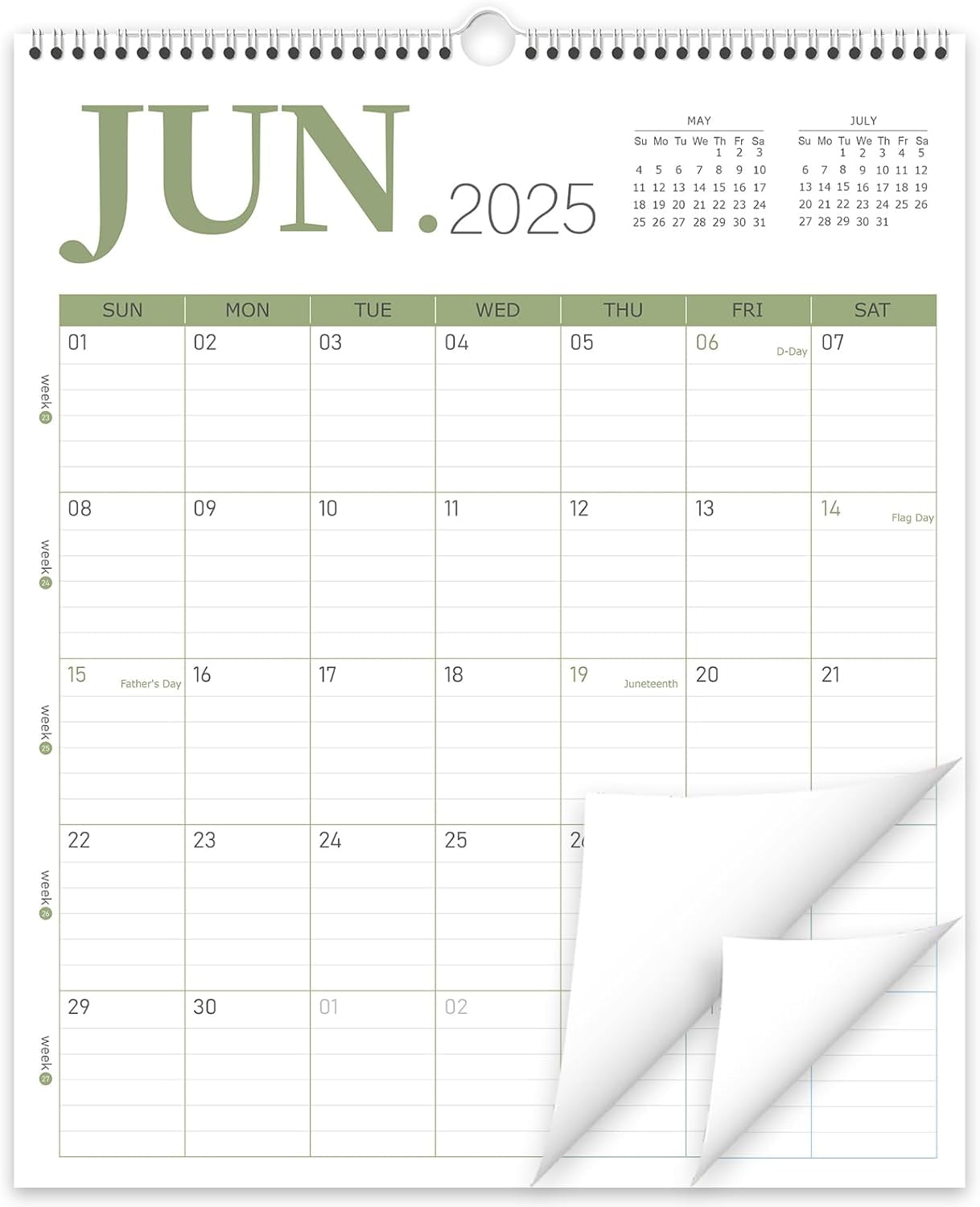 2025 Vertical Wall Calendar 2025-2026, Jun. 2025-Dec. 2026, 14" X 11.5 ...
