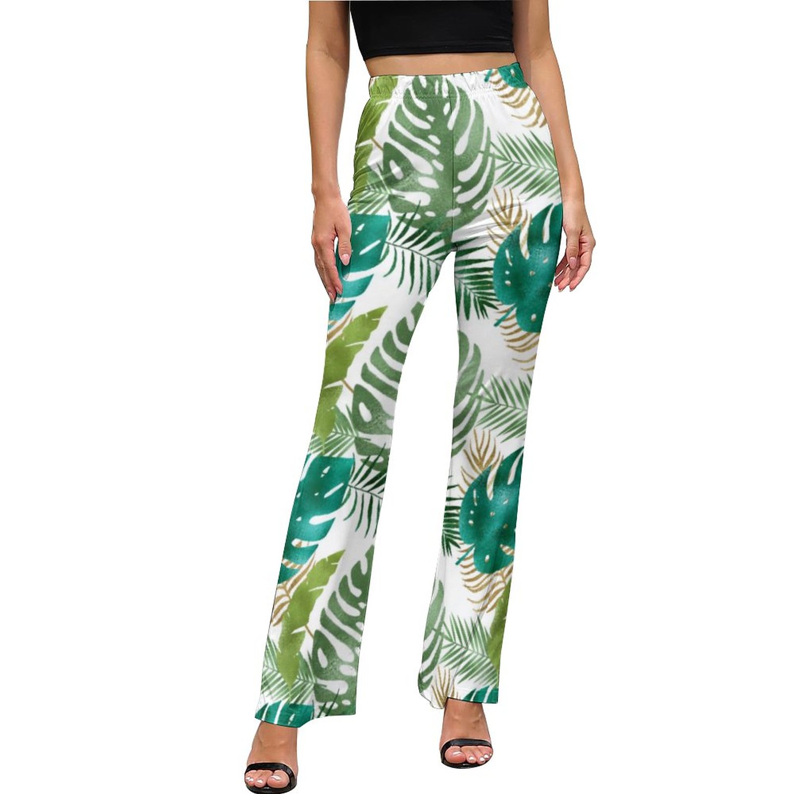 2025 Vintage Leaf Print Casual Pants Autumn Night Garden Floral Modern ...