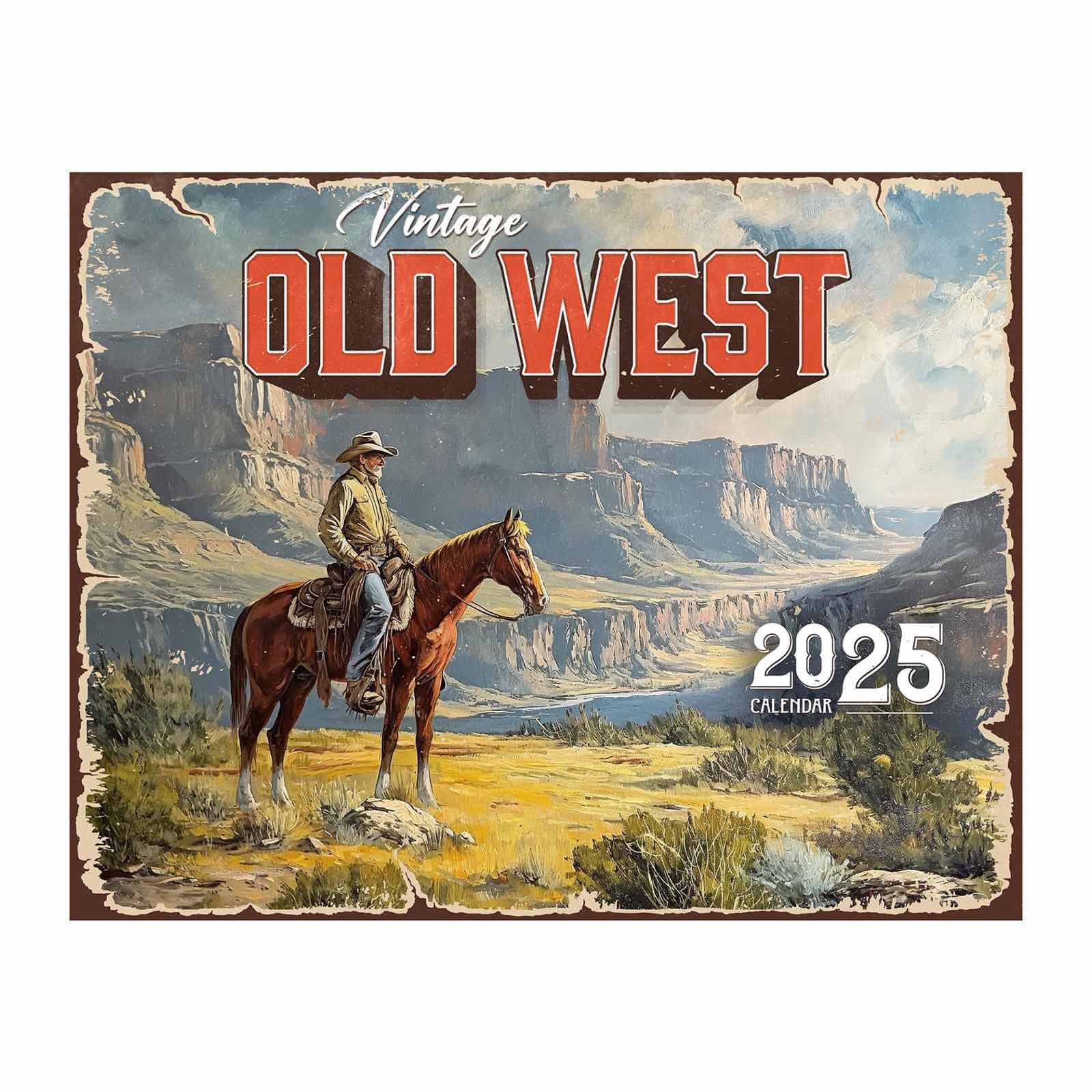 2025 Vintage Old West Wall Calendar 16-Month X-Large Size 14x22, Best ...