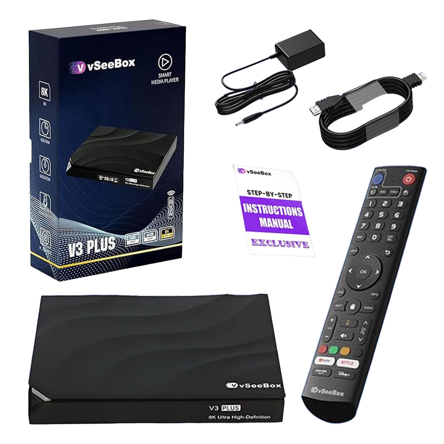 2025 Vseebox V3 Plus Version Voice Control, 8K HDMI&Ethernet Cable ...