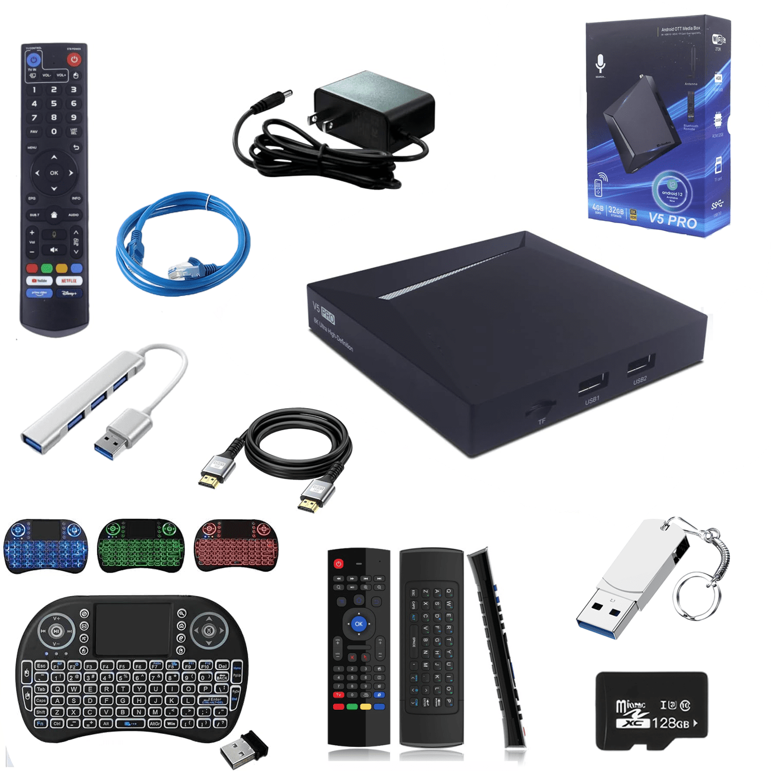 2025 Vseebox V5 Pro Android 12 Version 8K Voice Control Streaming Media ...