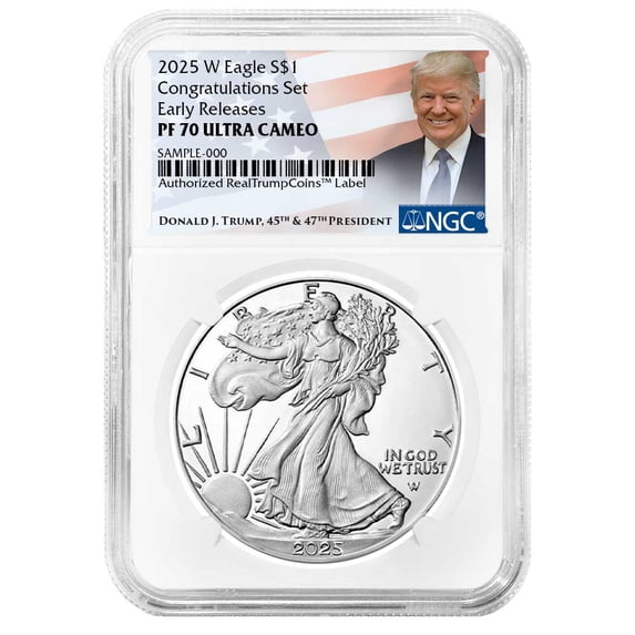 2025-W Proof $1 American Silver Eagle Congratulations Set NGC PF70UC ER ...