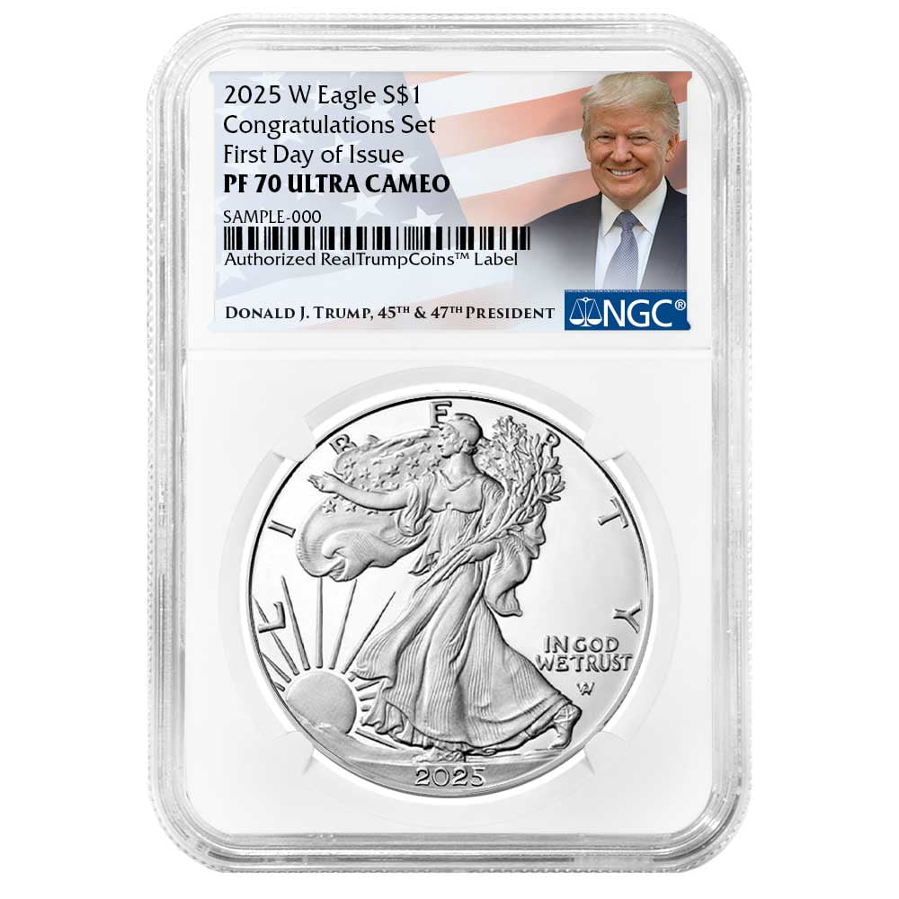 2025-W Proof $1 American Silver Eagle Congratulations Set NGC PF70UC FDI Trump Label - Walmart.com