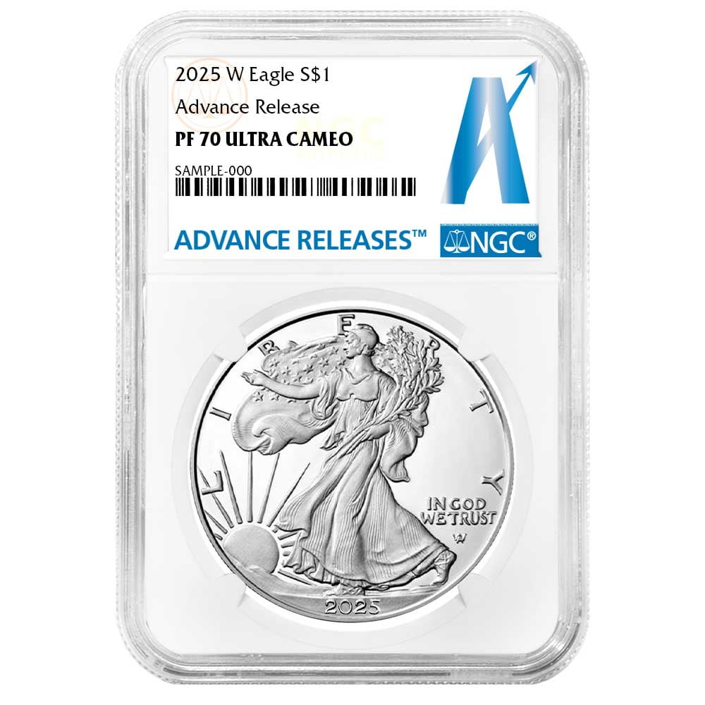 2025-W Proof $1 American Silver Eagle NGC PF70UC AR Advance Releases Label - Walmart.com