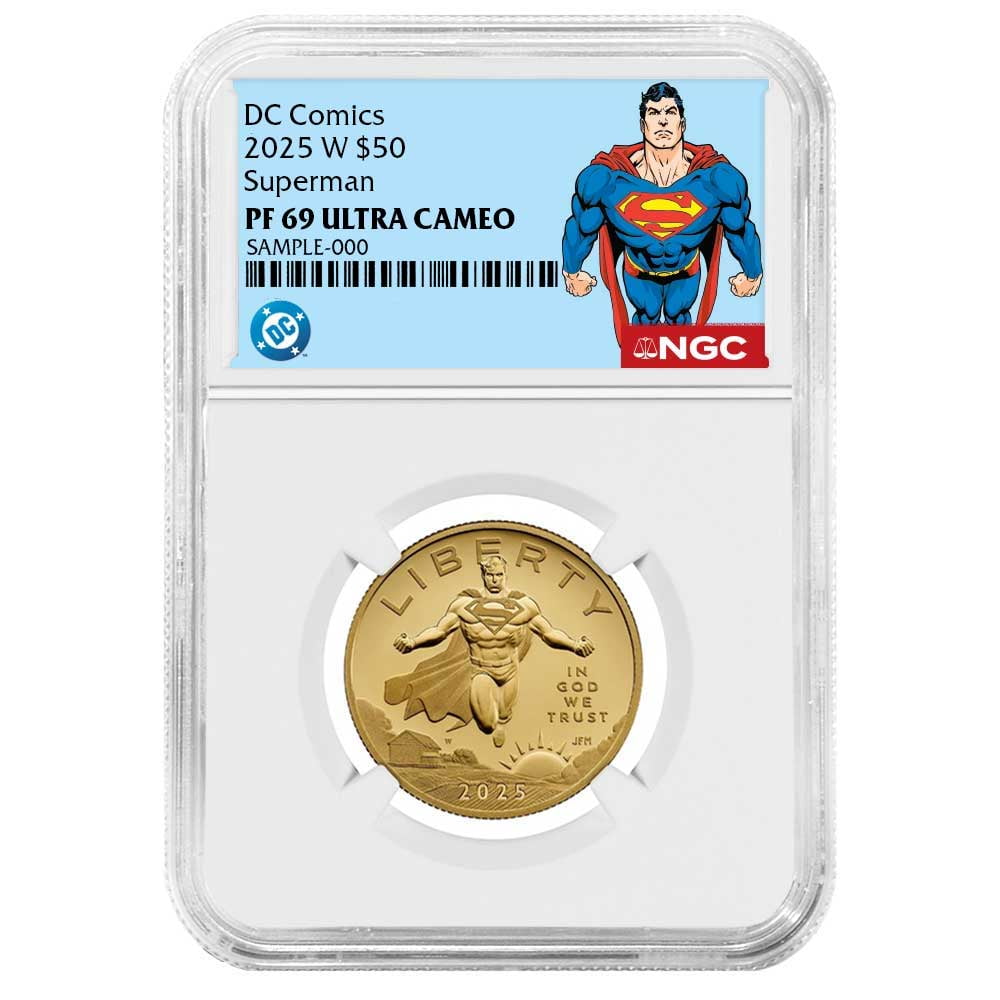 2025-W Proof $50 Superman DC Comics 1/2 oz Gold Coin NGC PF69UC ...