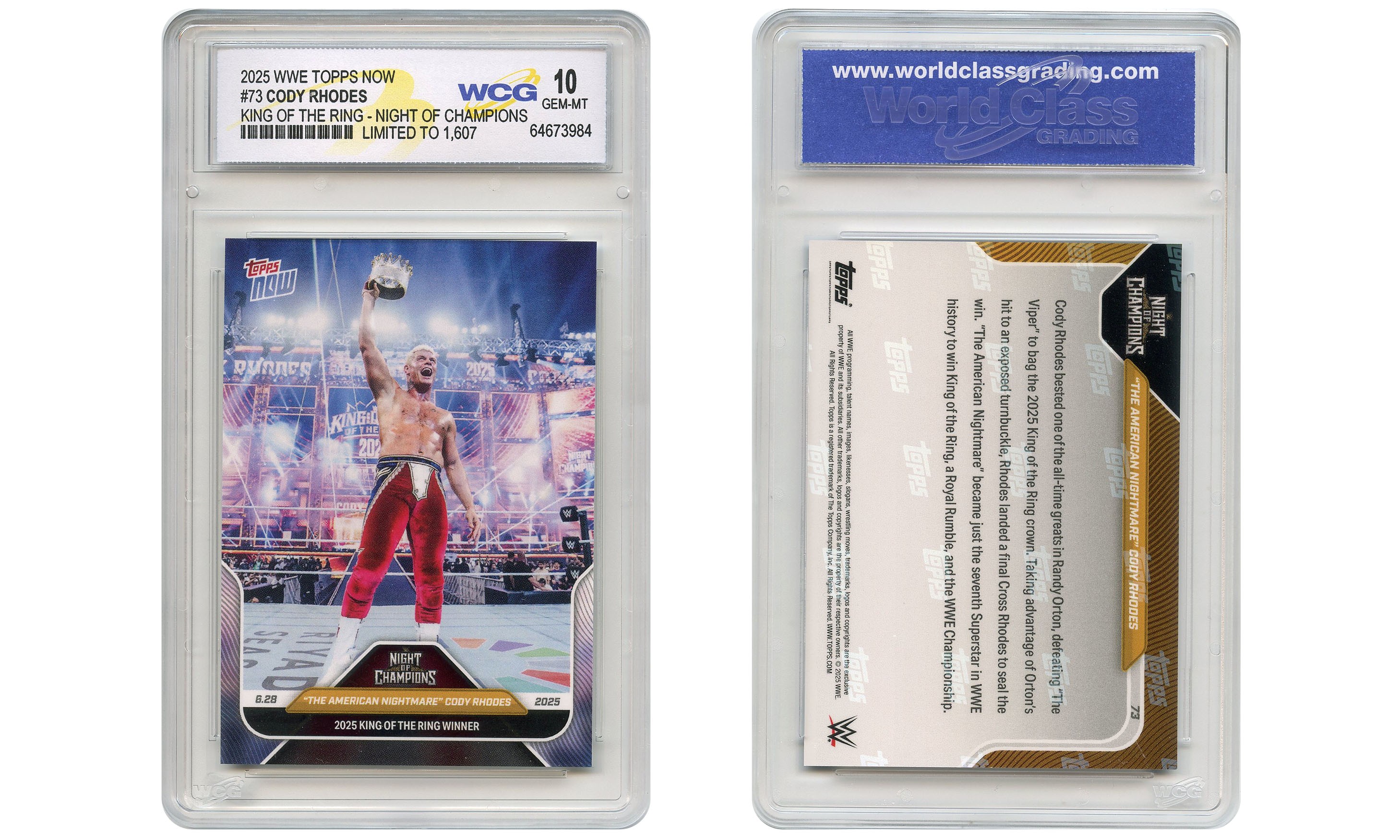 2025 WWE Topps Now CODY RHODES King of The Ring Wrestling Card #73 - GM ...