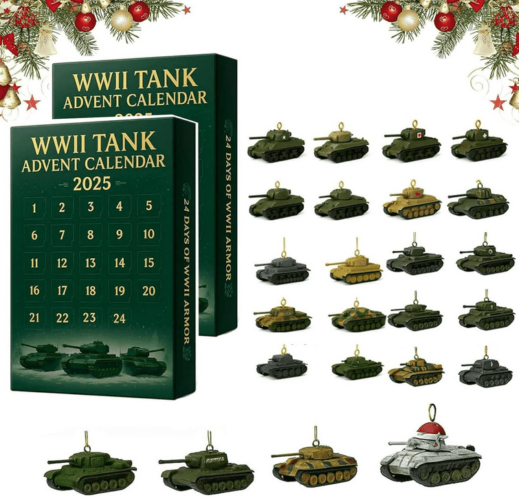 2025 WWII Tank Advent Calendar - 24 Iconic Tank Pendants, Military ...