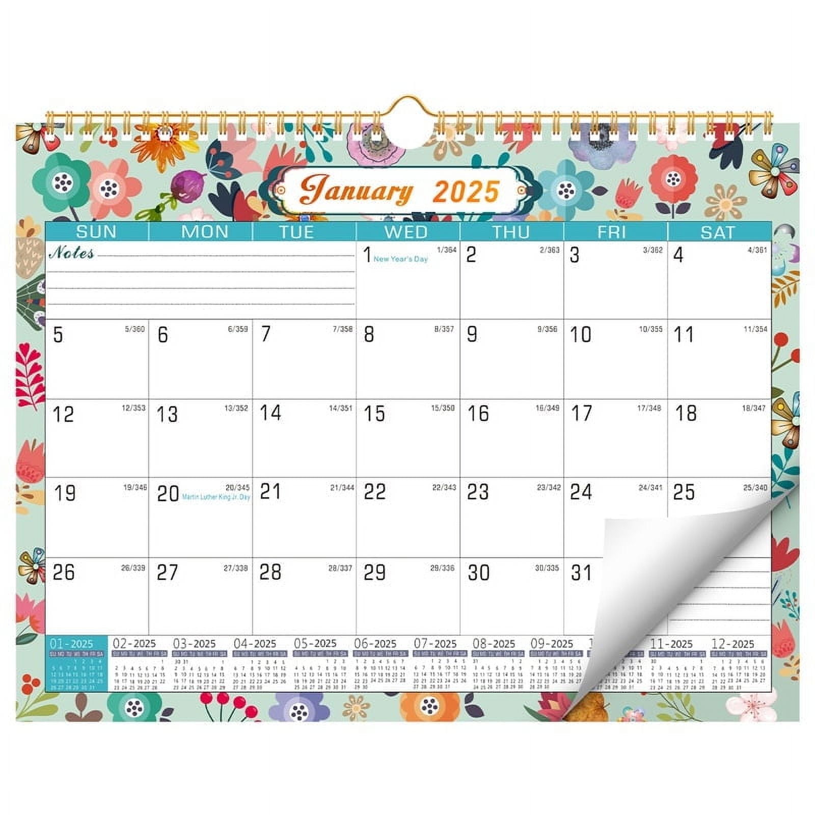 2025 Wall Calendar, 10*13.2inch, 18 Month Hanging Calendar, Twin-Wire ...