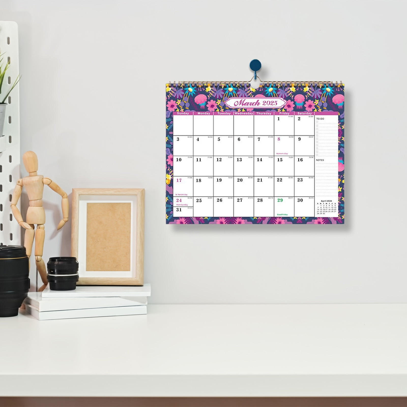 2025 Wall Calendar 12 Month (Jan-Dec), Hanging Monthly 2025 Calendar ...