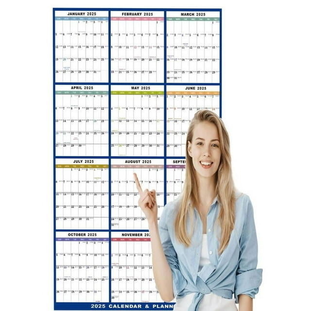 2025 Wall Calendar 12 Month Planner,Large Wall Calendar 2025 ,Daily ...