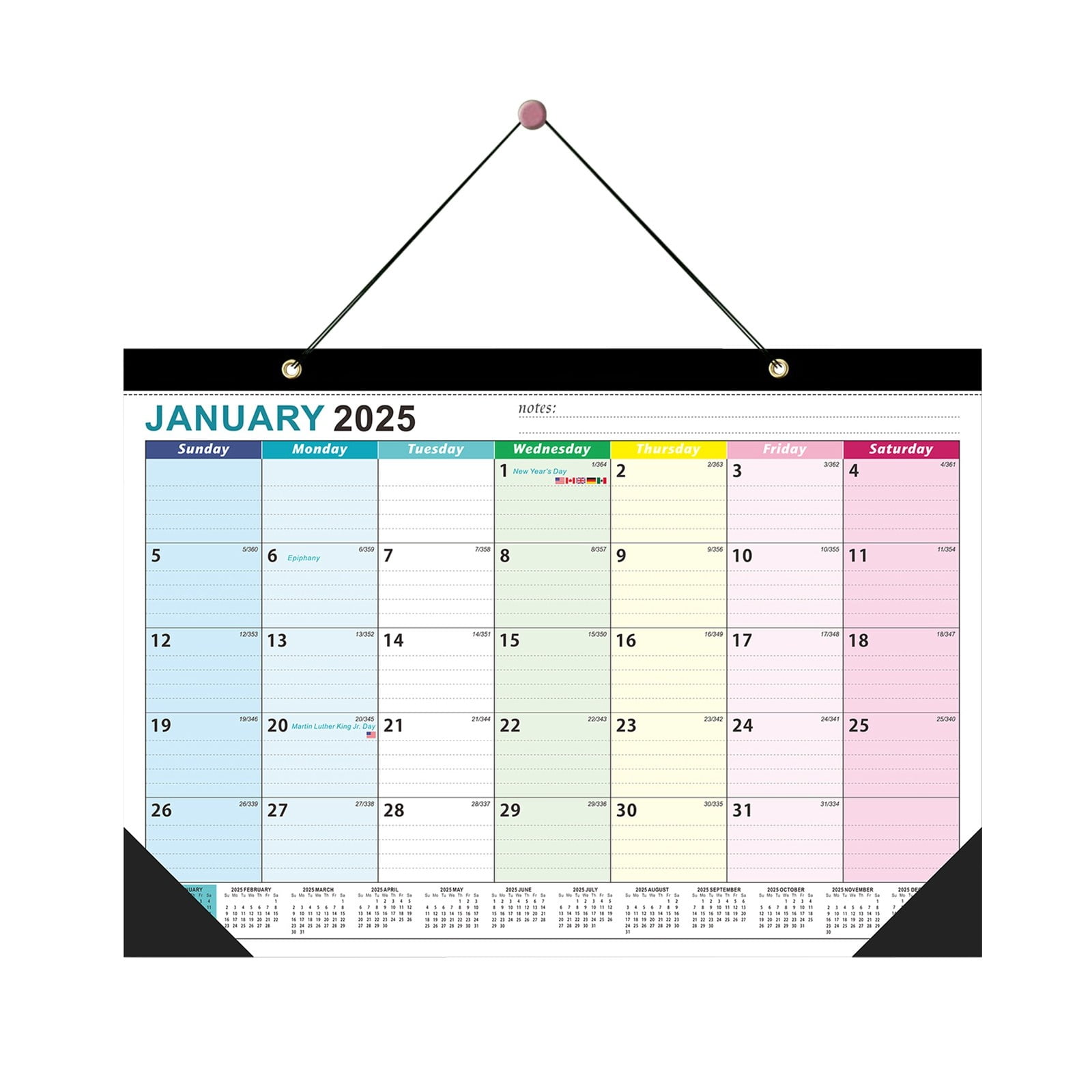 2025 Wall Calendar Monthly Planner with Large Boxes for Notes, Perfect ...