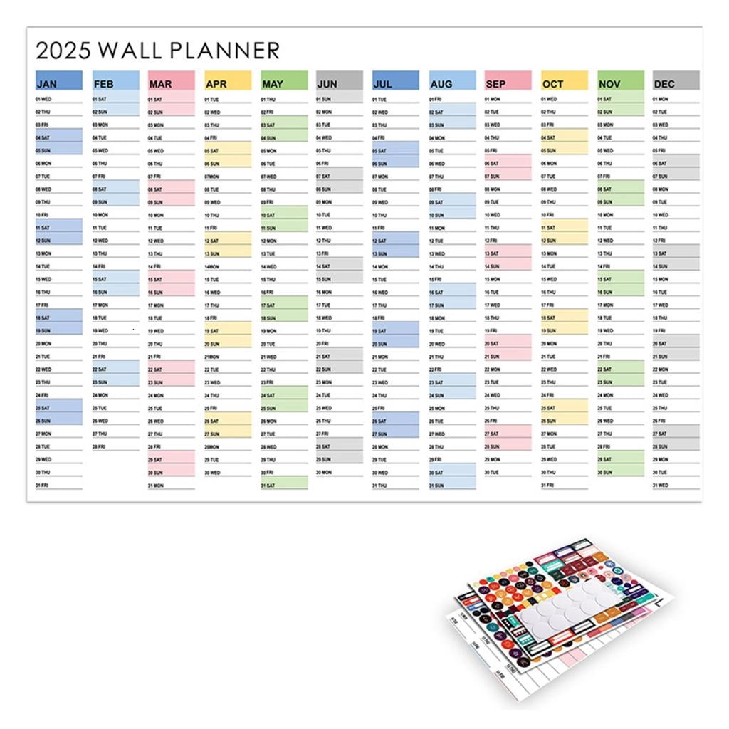 2025 Wall Calendar School Year Calendar Annual Planner Simple Weekly ...
