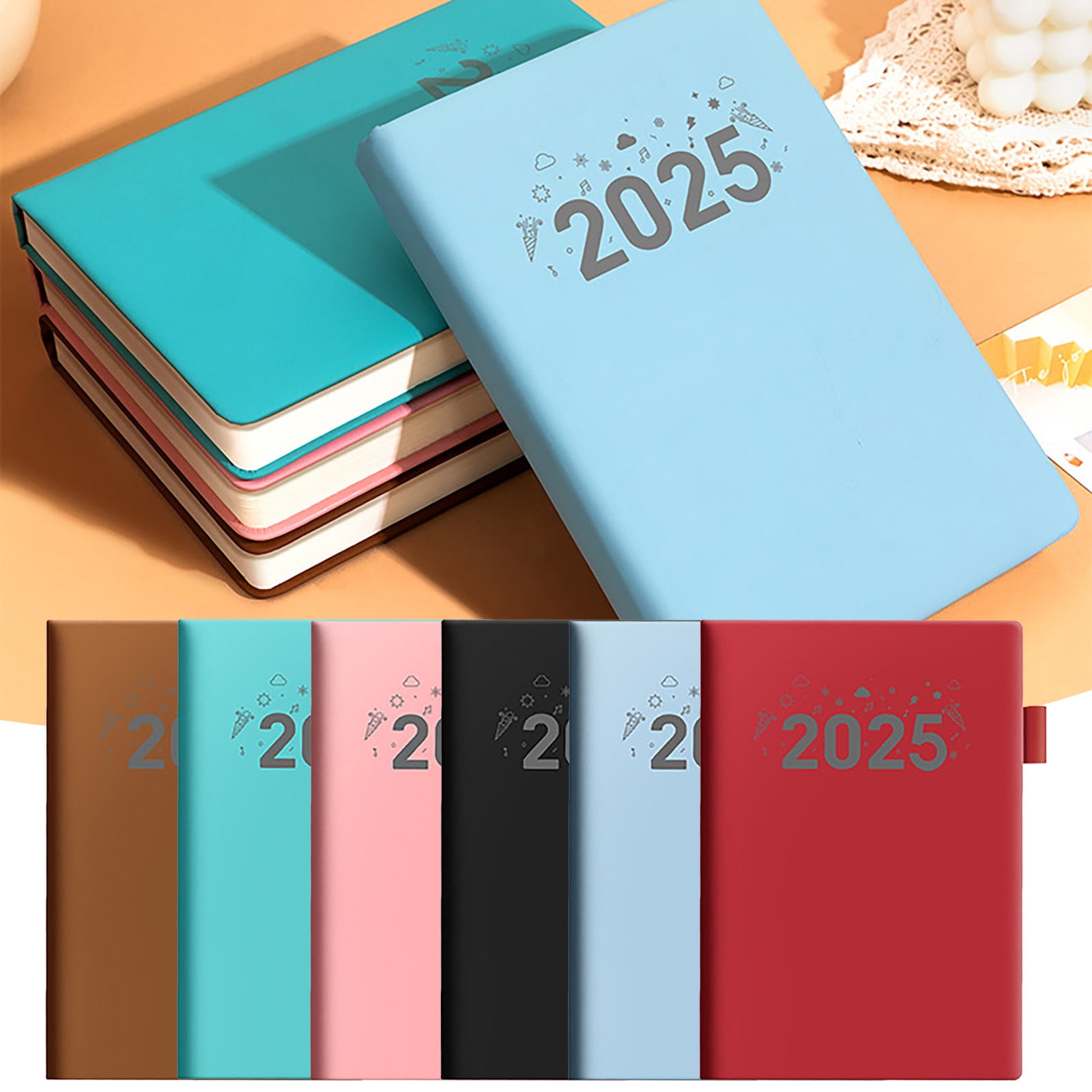 2025 Weekly Planner Notebook | Hardcover A5 Imitation Leather | Monthly ...
